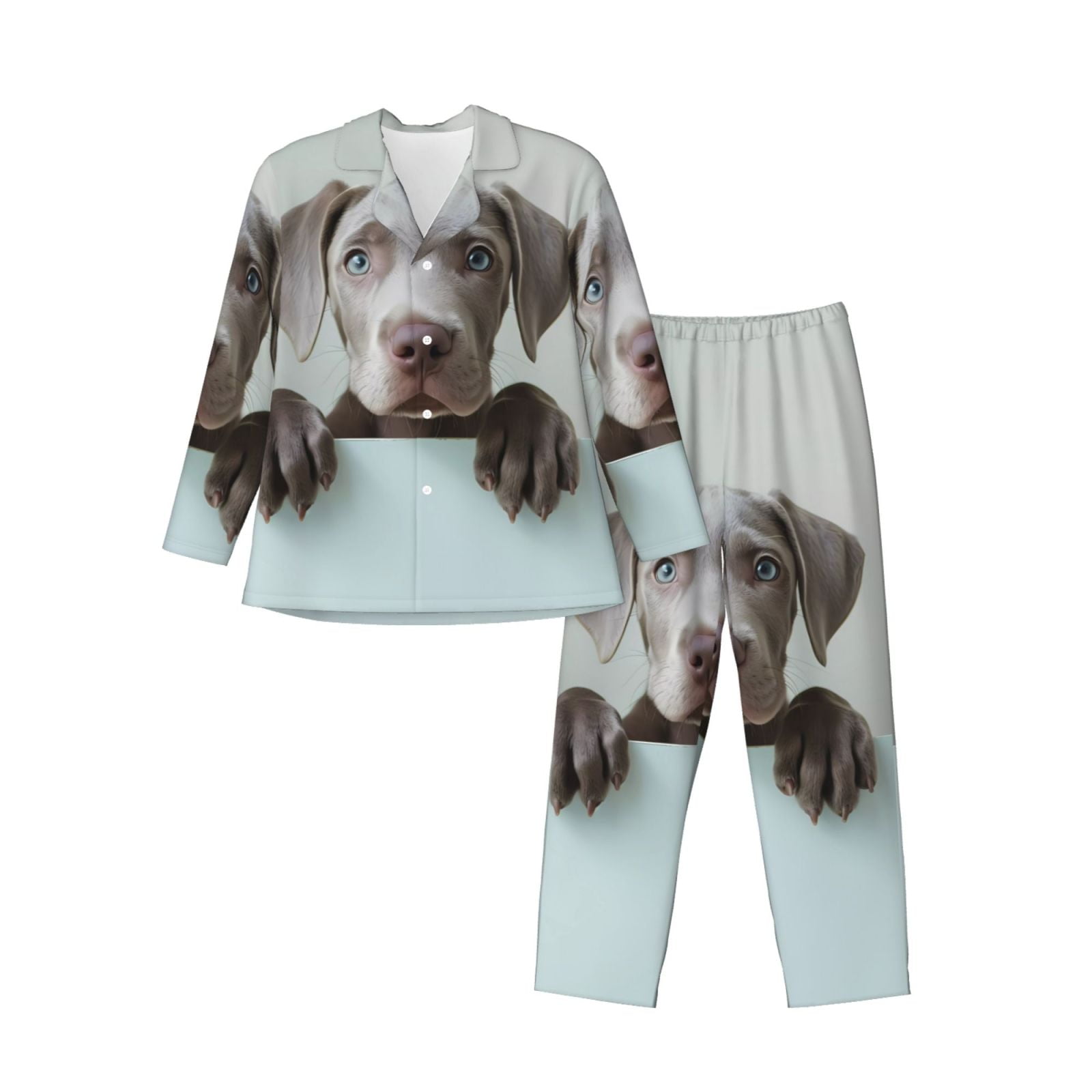 Hirioo Adorable Puppy Portrait for Men's Pajama Sets 2 Piece Pjs Men's ...