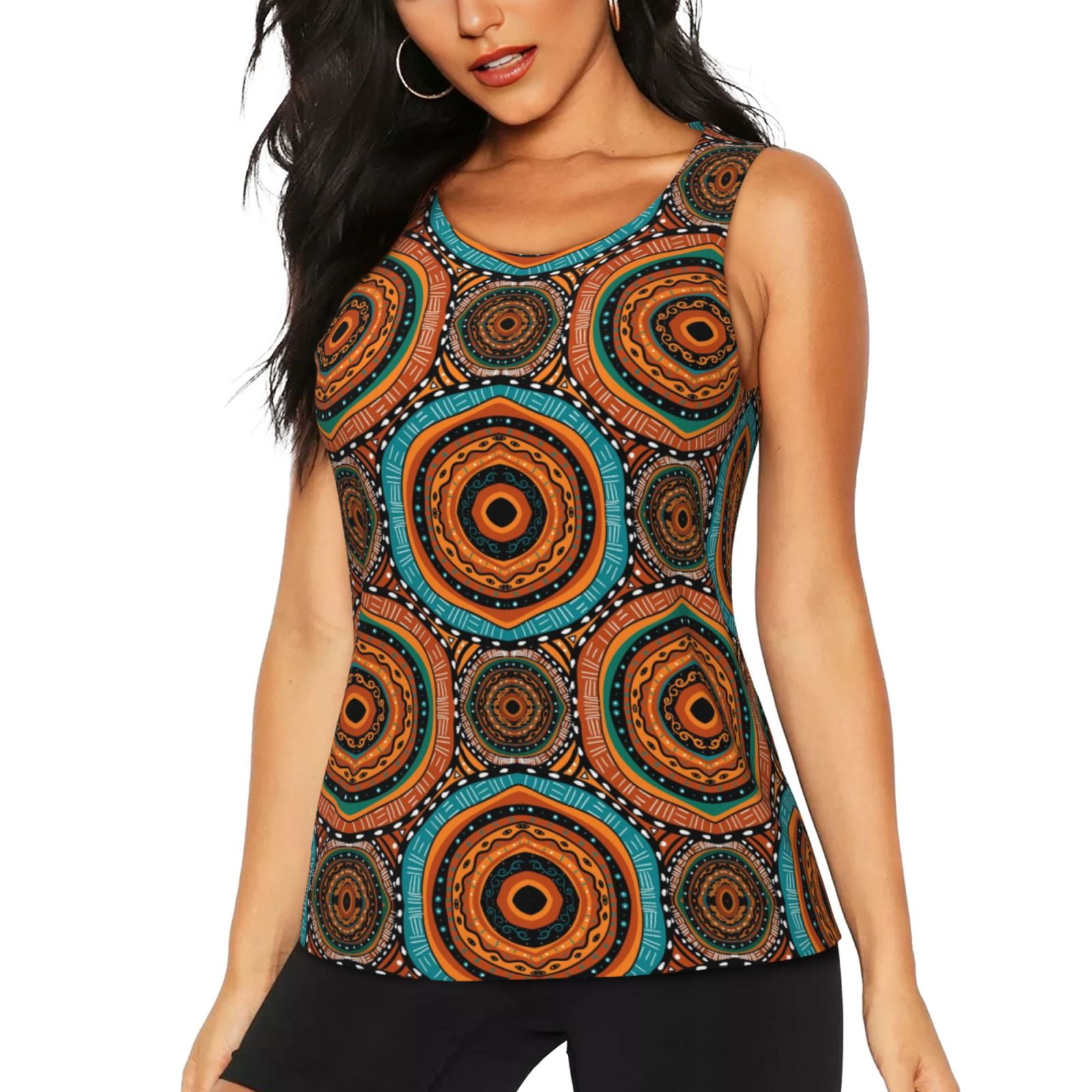 Hirioo African Tribal Style for Women's Workout Tank Top Sleeveless ...