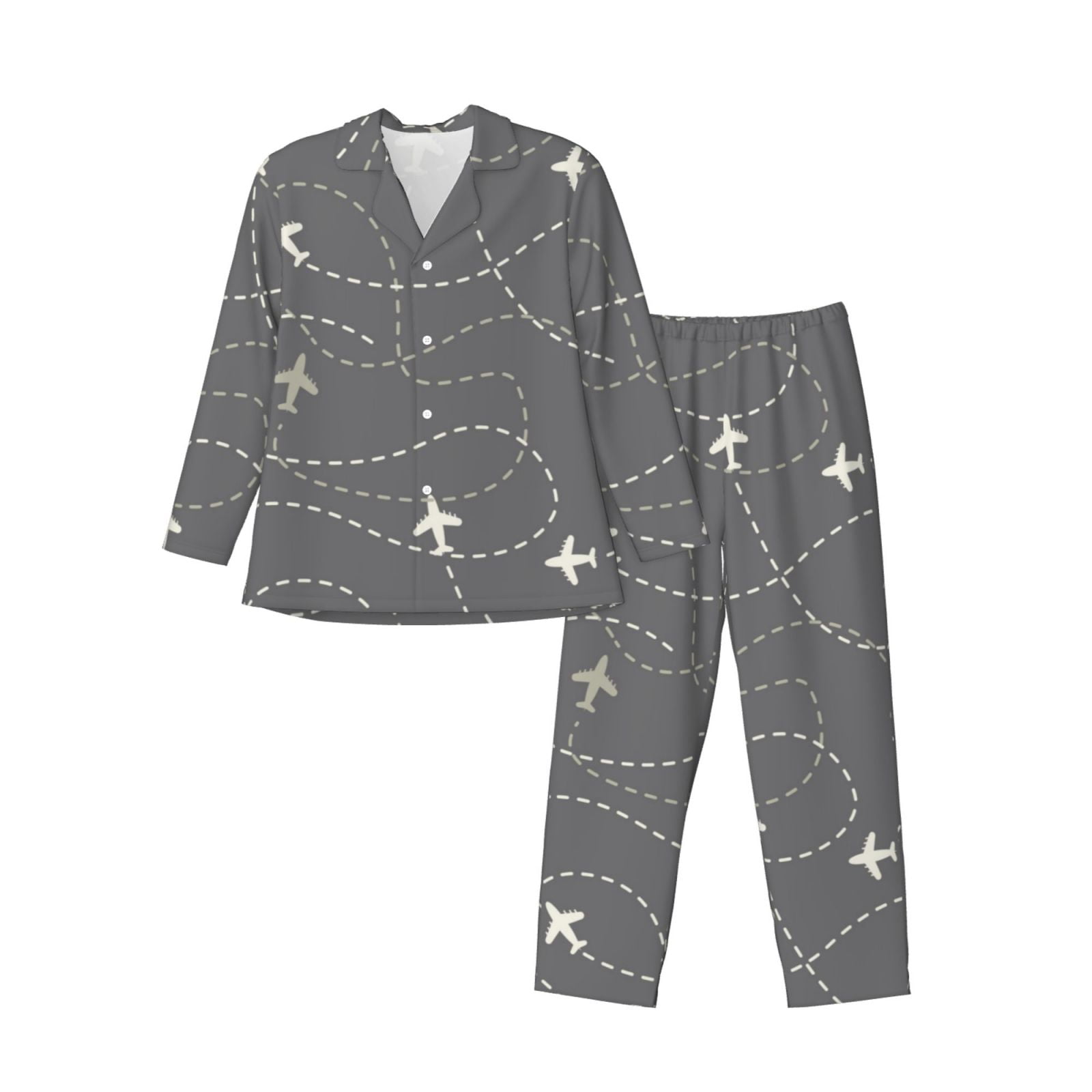 Hirioo Airplane Routes Around The World for Men's Pajama Sets 2 Piece ...
