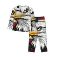 Hirioo American Bald Eagle for Women's Pajama Sets 2 Piece Pjs Women's Long-Sleeved Pajama Set ...