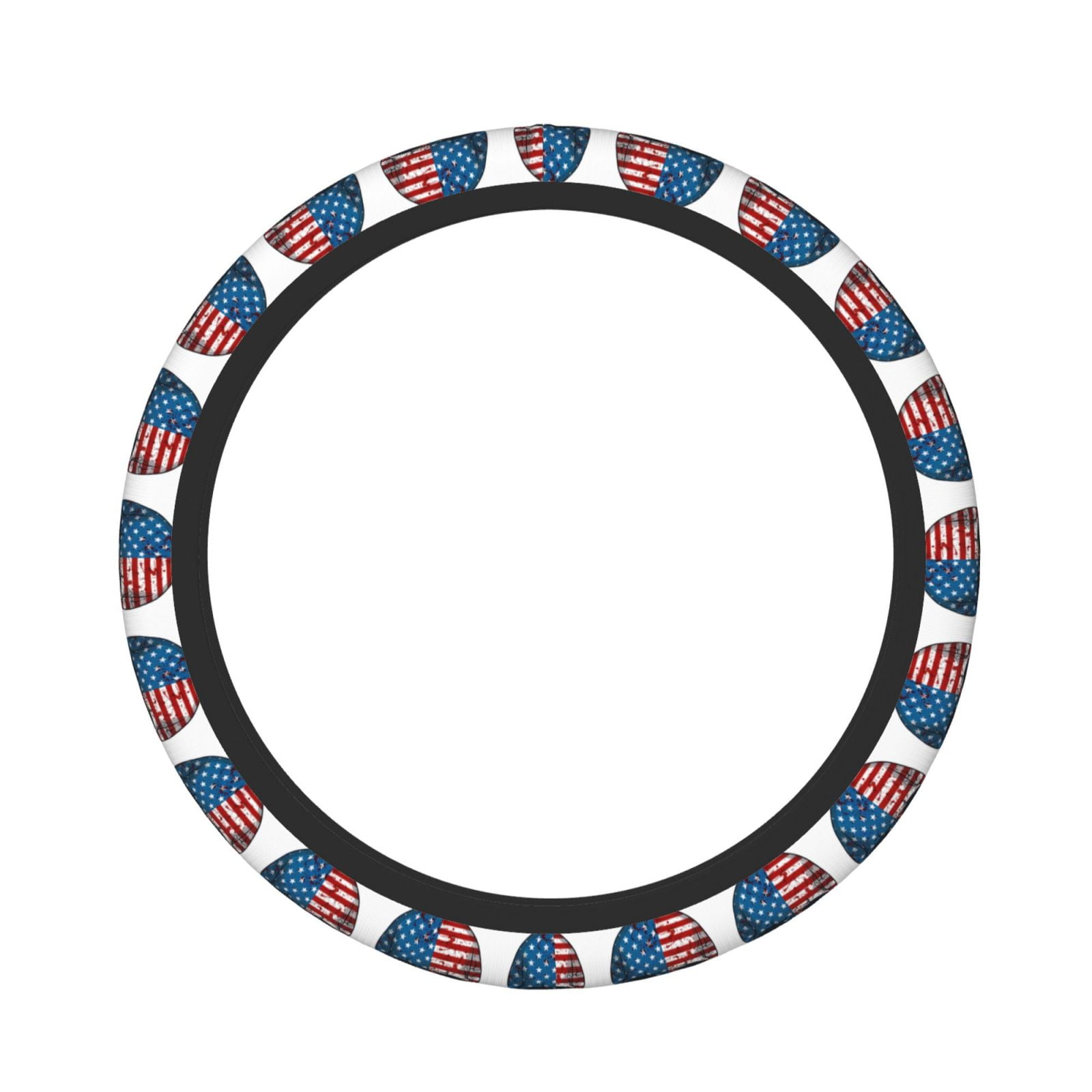 Hirioo American Flag Skull for Elastic Stretch Steering Wheel Cover ...