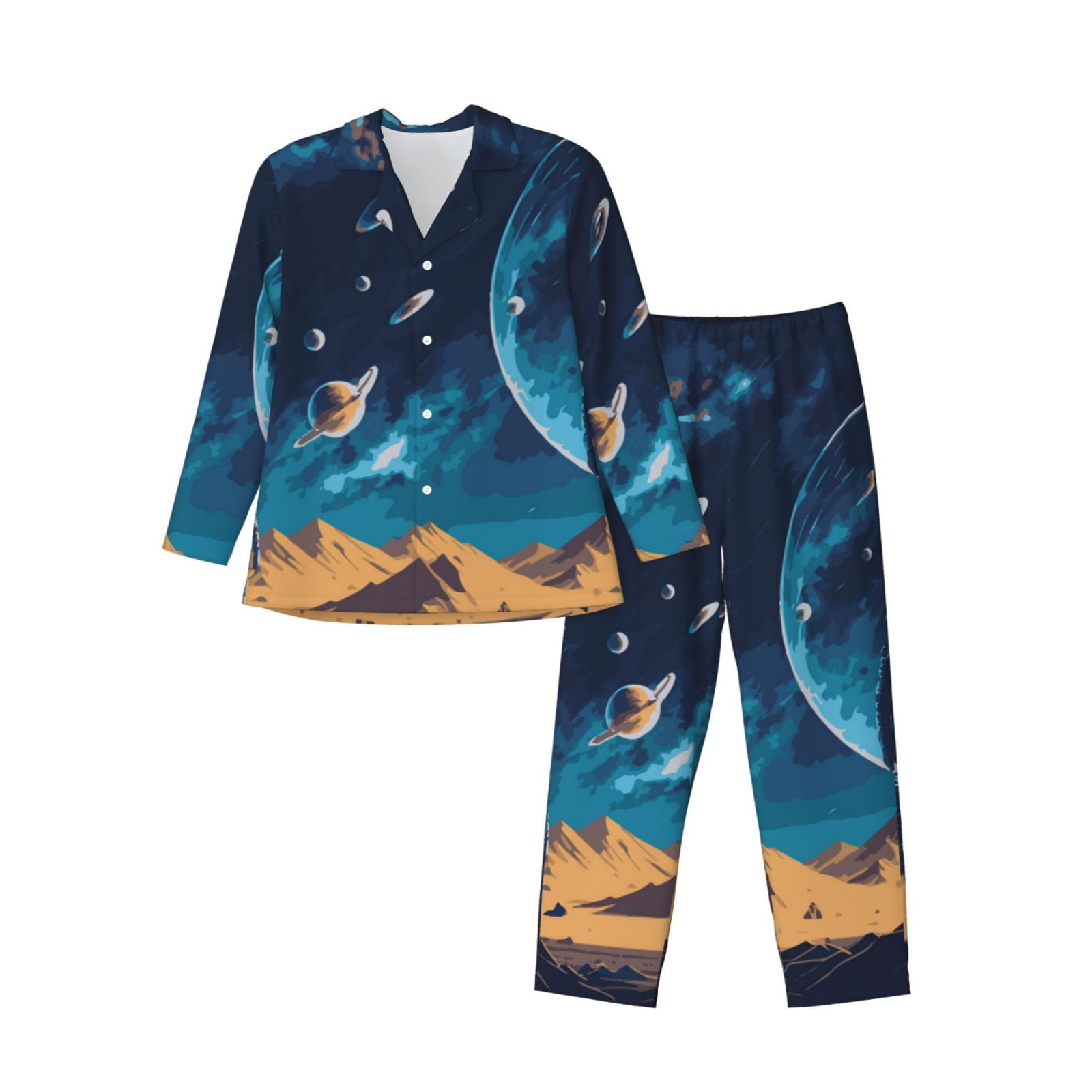 Hirioo Astronaut In A Space Suit On The Planet for Men's Pajama Sets 2 ...