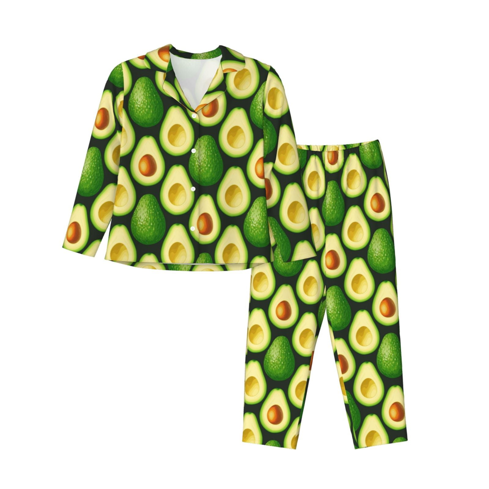 Hirioo Avocado for Women's Pajama Sets 2 Piece Pjs Women's Long-Sleeved ...