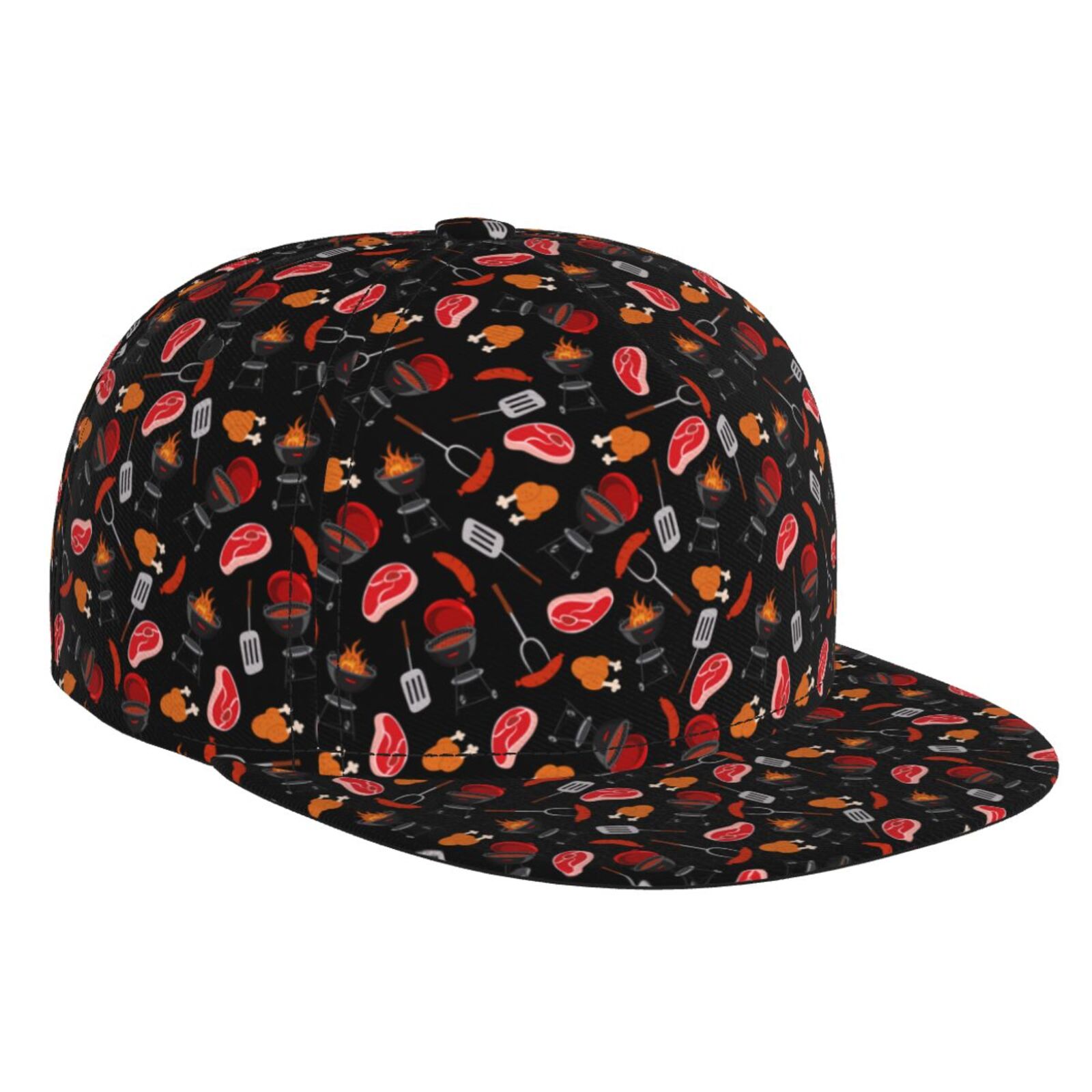 Hirioo BBQ for Baseball Cap Men Cap Flat Brim for Men Women Teens ...