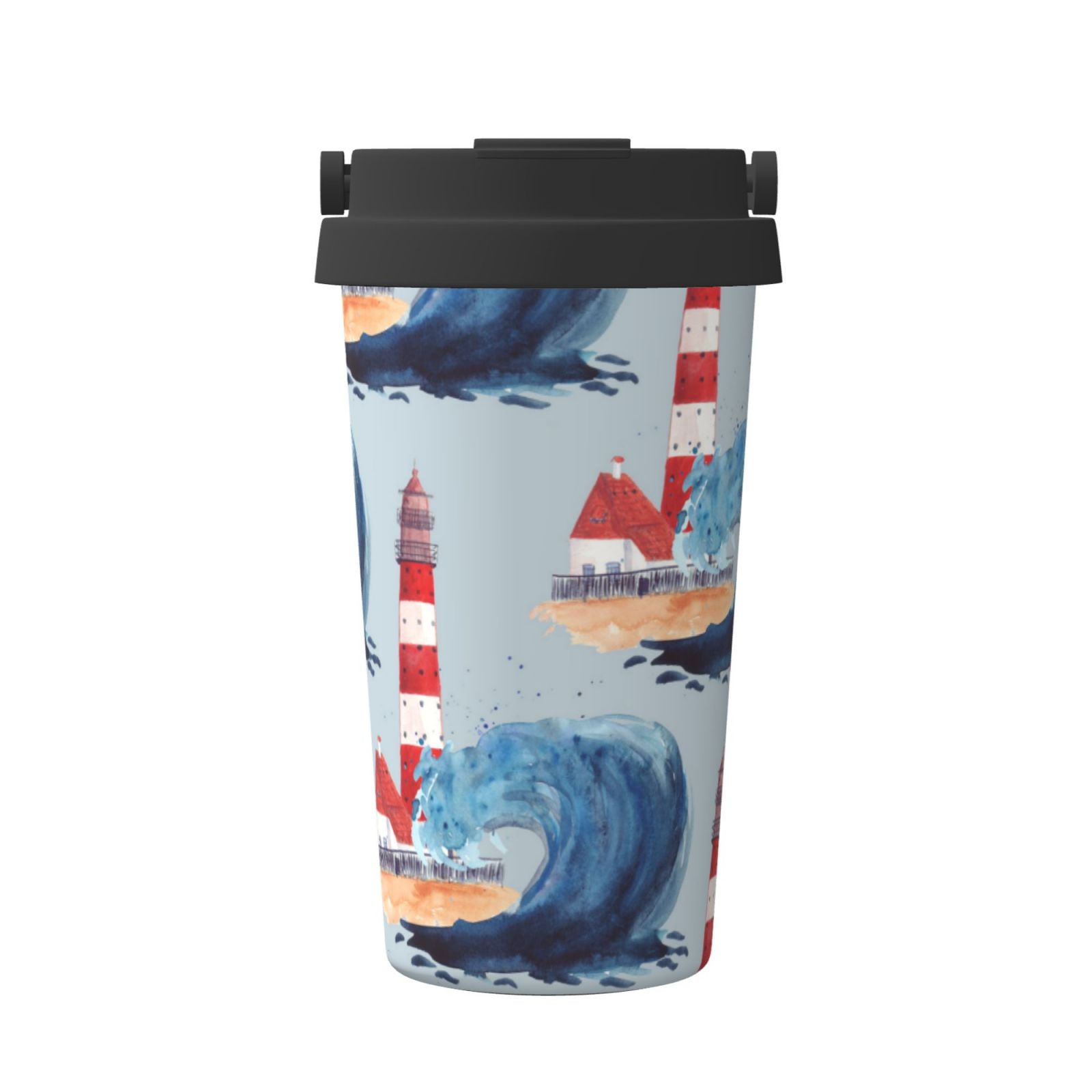 Hirioo Beacon In The Huge Waves Of The Surf for Coffee Travel Mug ...