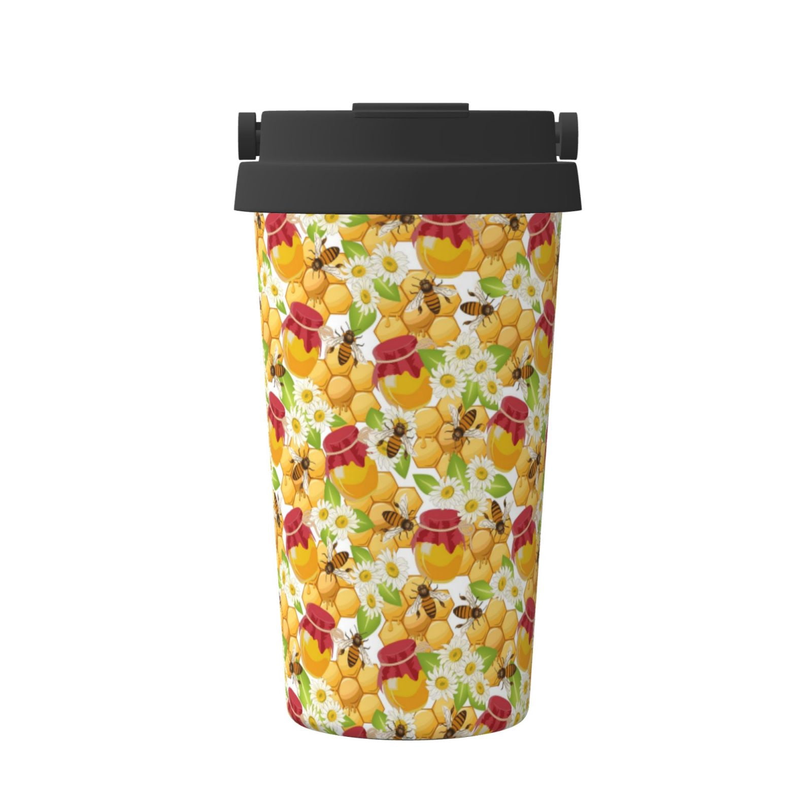 Hirioo Bees Honeycomb Jars Of Honey Flowers for Coffee Travel Mug ...