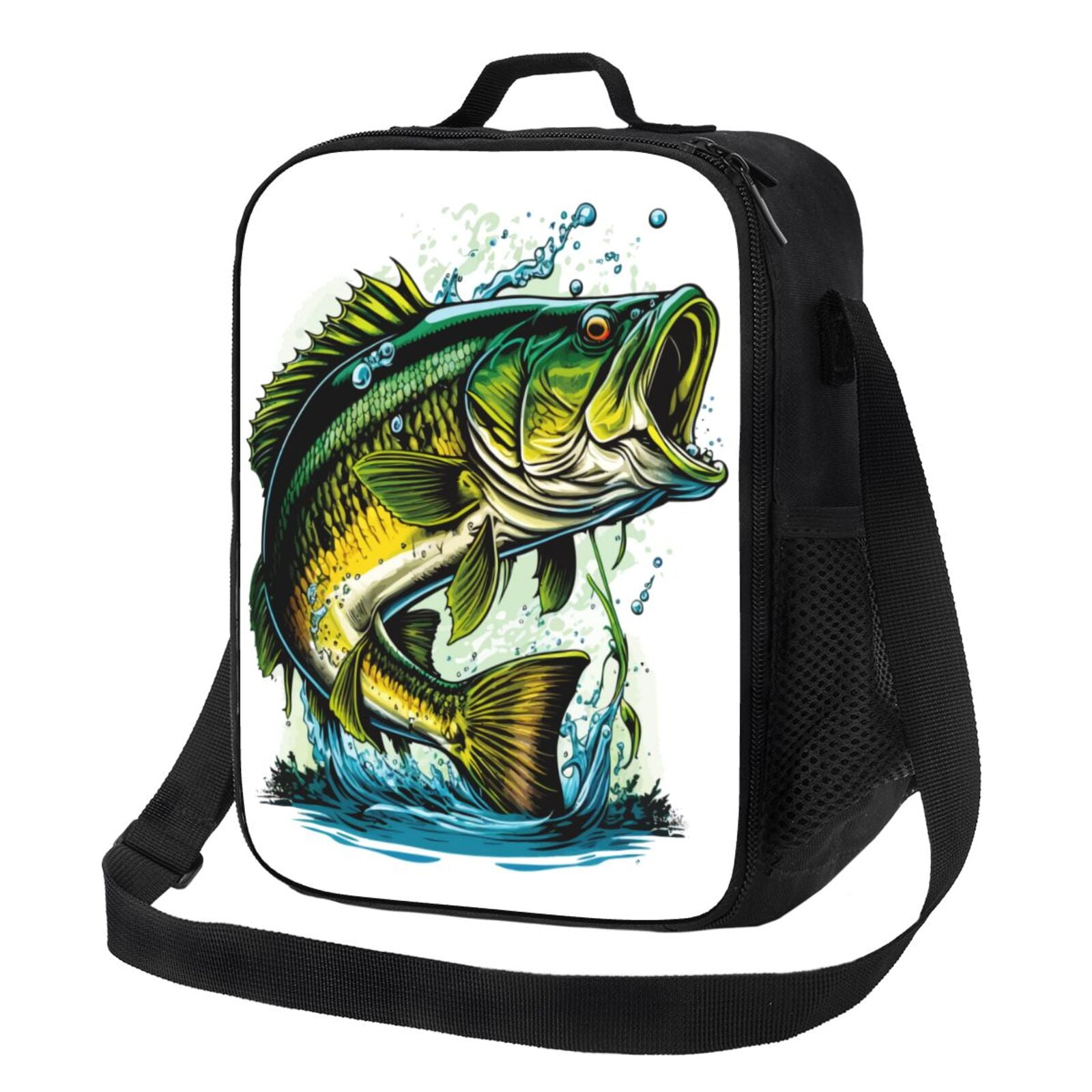 Hirioo Big bass fish for Insulated Lunch Bag with Adjustable Shoulder ...