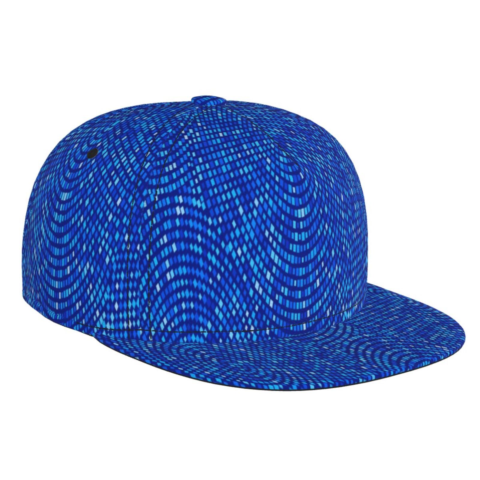 Hirioo Blue Circles Mosaic for Baseball Cap Men Cap Flat Brim for Men ...