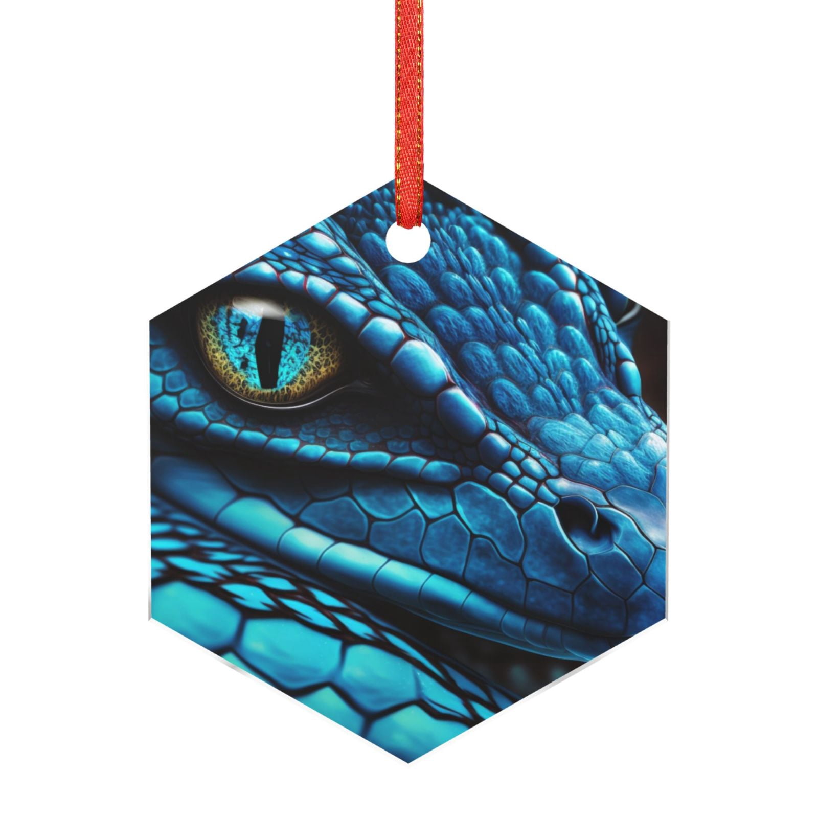 Hirioo Blue Viper Snake Closeup Face for Acrylic Christmas Pendant ...