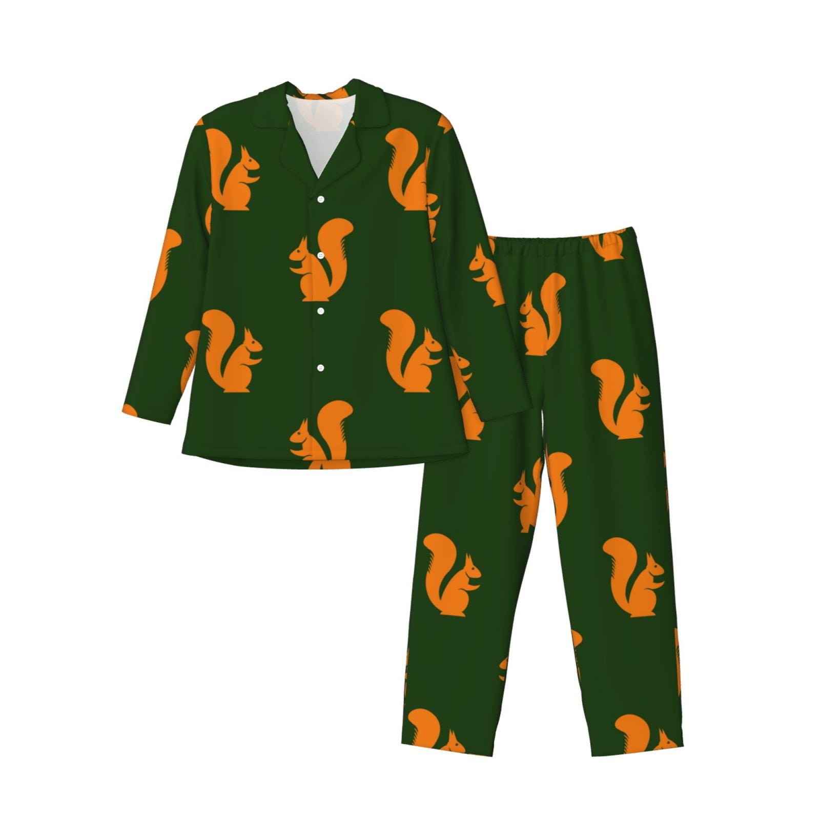 Hirioo Bold Squirrel Silhouettes for Men's Pajama Sets 2 Piece Pjs Men ...