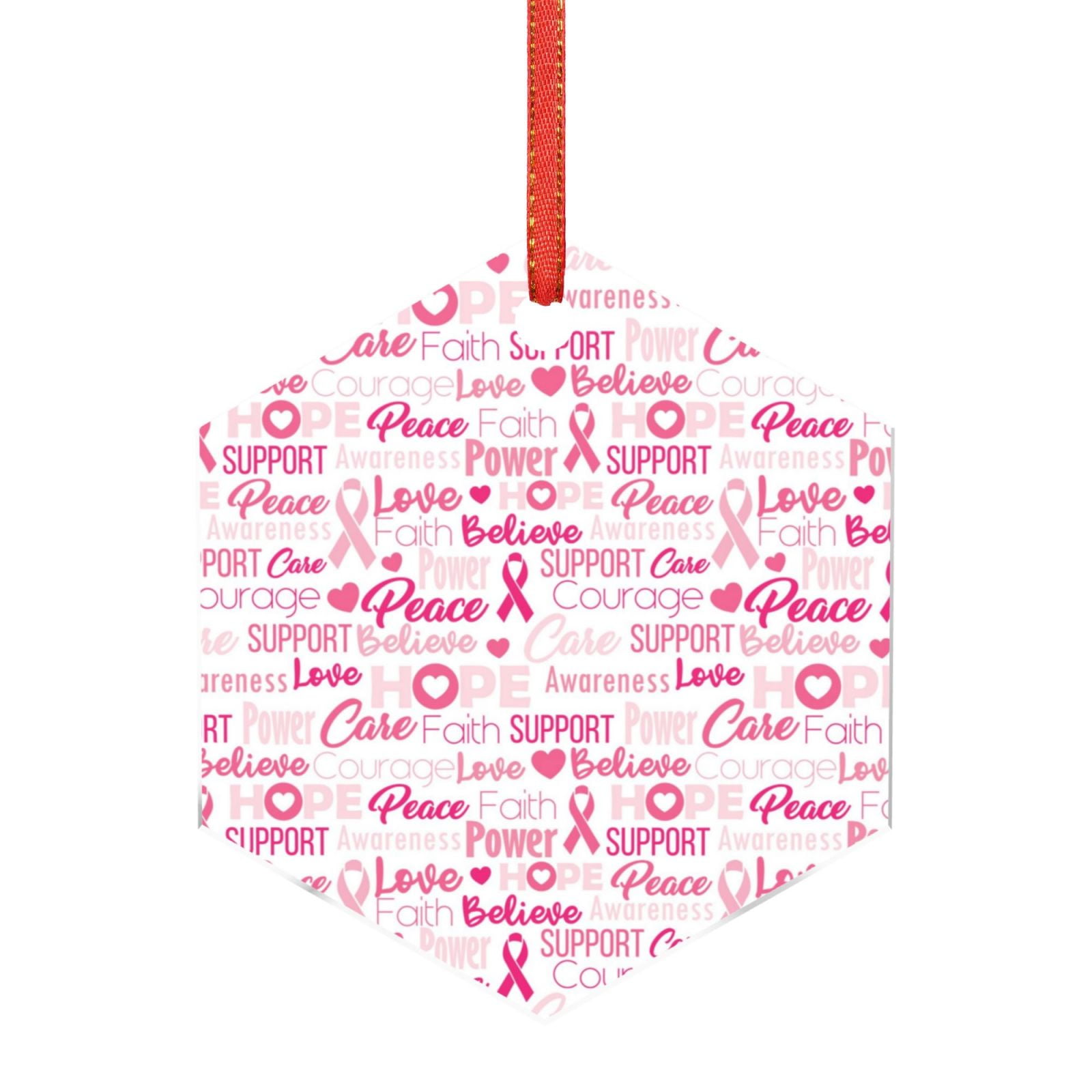 Hirioo Breast Cancer Ribbons Awareness for Acrylic Christmas Pendant ...