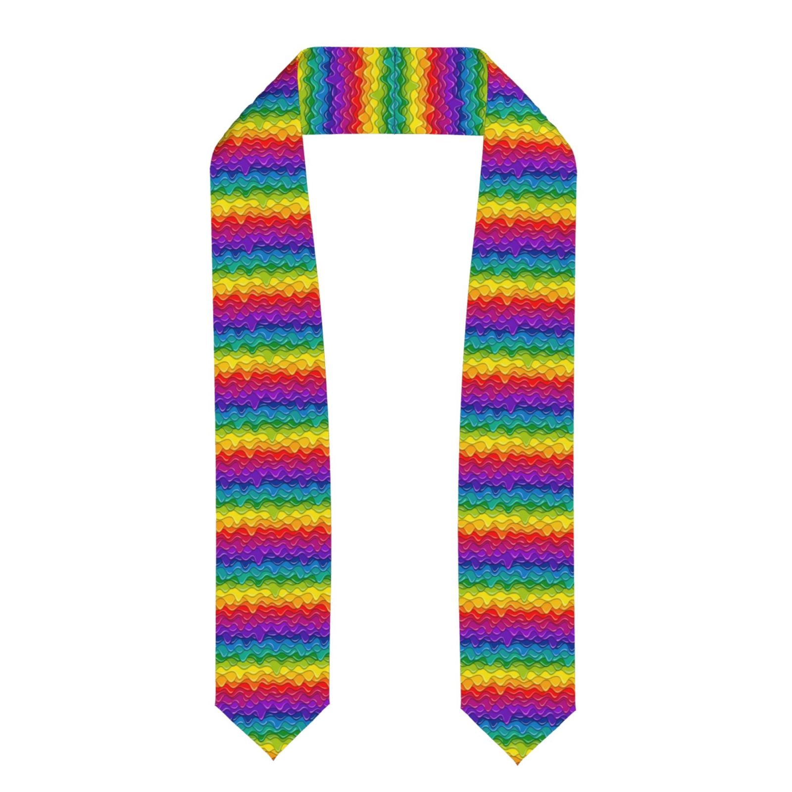 Hirioo Bright Rainbow for 72" Graduation Shawl Stole Unisex Adults ...