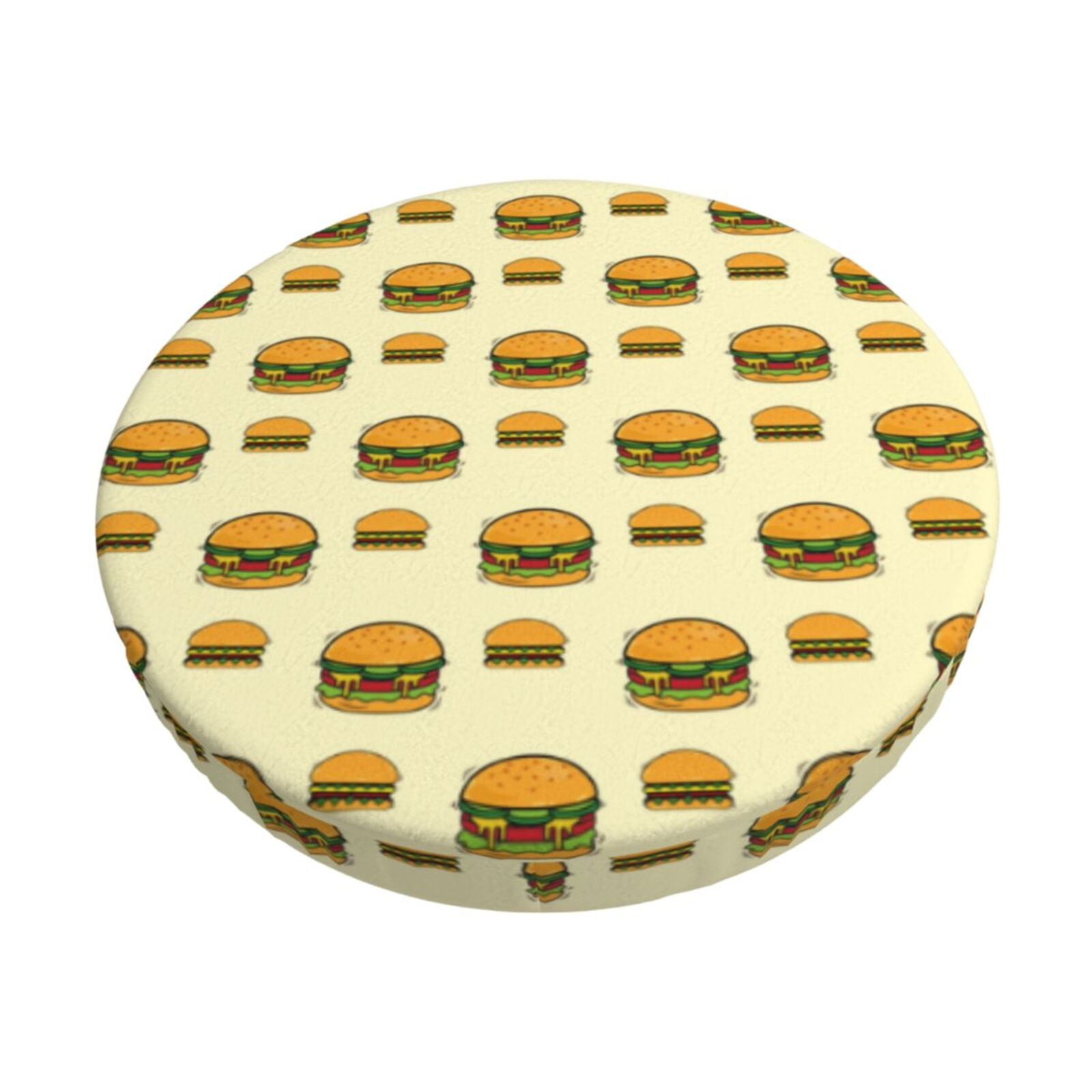 Hirioo Burgers And Hot Dogs for Round Bar Stool Seat Covers Washable ...