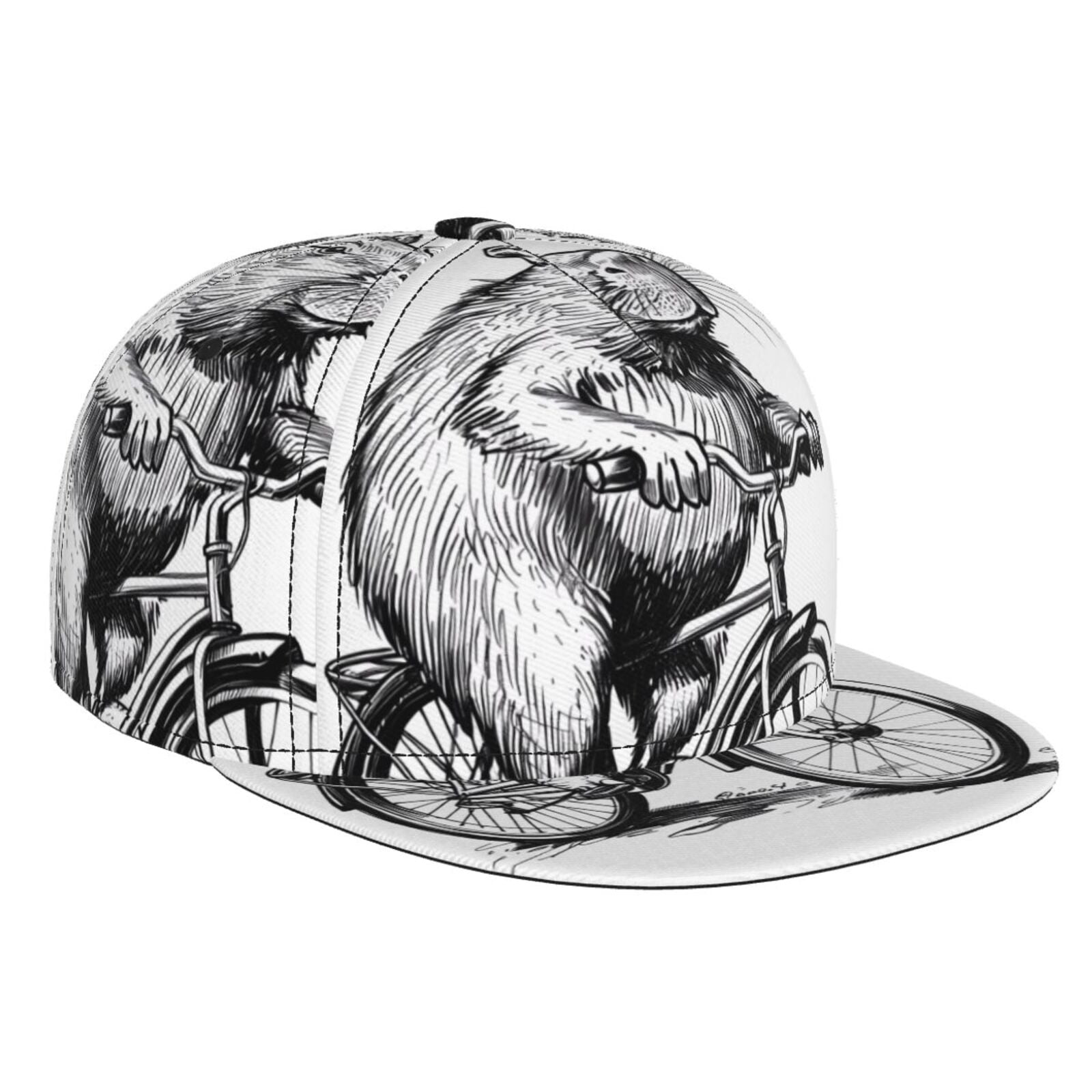 Hirioo Capybara Riding Bicycle for Baseball Cap Men Cap Flat Brim for ...