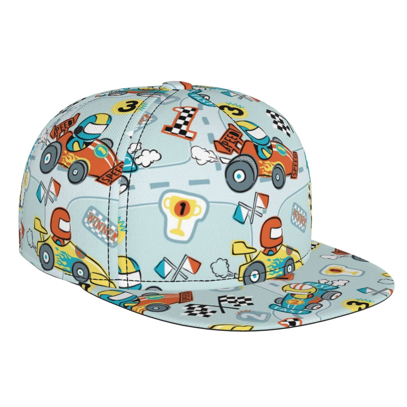 Hirioo Cartoon Car Racing for Baseball Cap Men Cap Flat Brim for Men ...