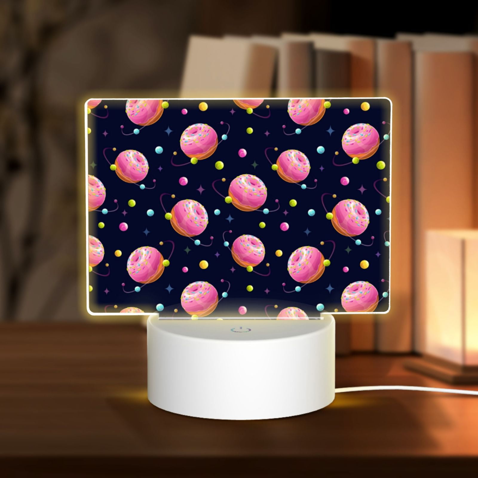 Hirioo Cartoon Donut Planets for Rectangular Acrylic with Night Light ...