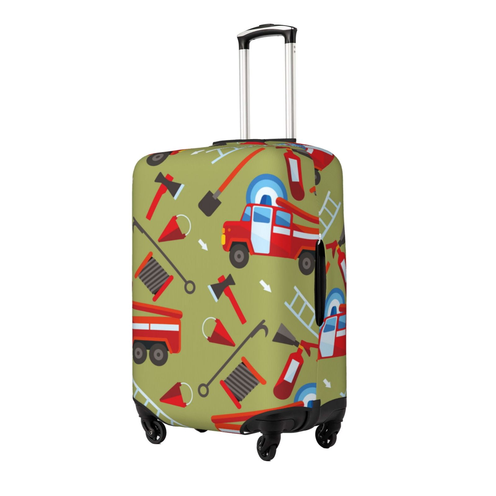 Hirioo Cartoon Fire Truck for Elasticity Suitcase Cover (No luggage ...