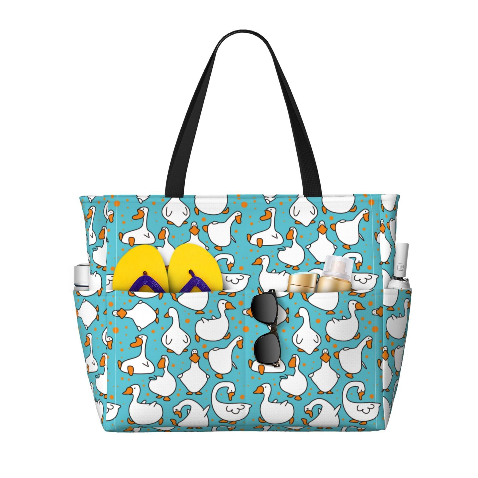 Hirioo Cartoon Funny Goose for Large Capacity Beach Travel Bag for ...