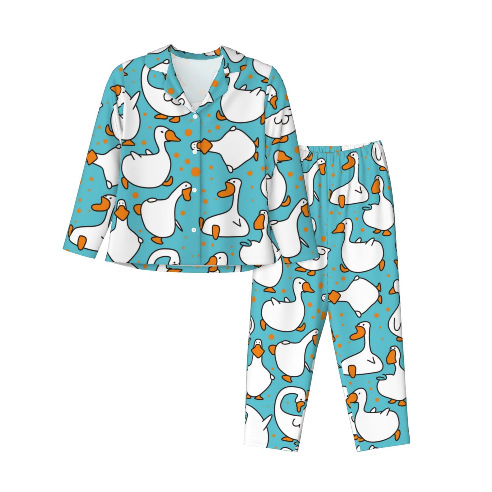 Hirioo Cartoon Funny Goose for Women's Pajama Sets 2 Piece Pjs Women's ...
