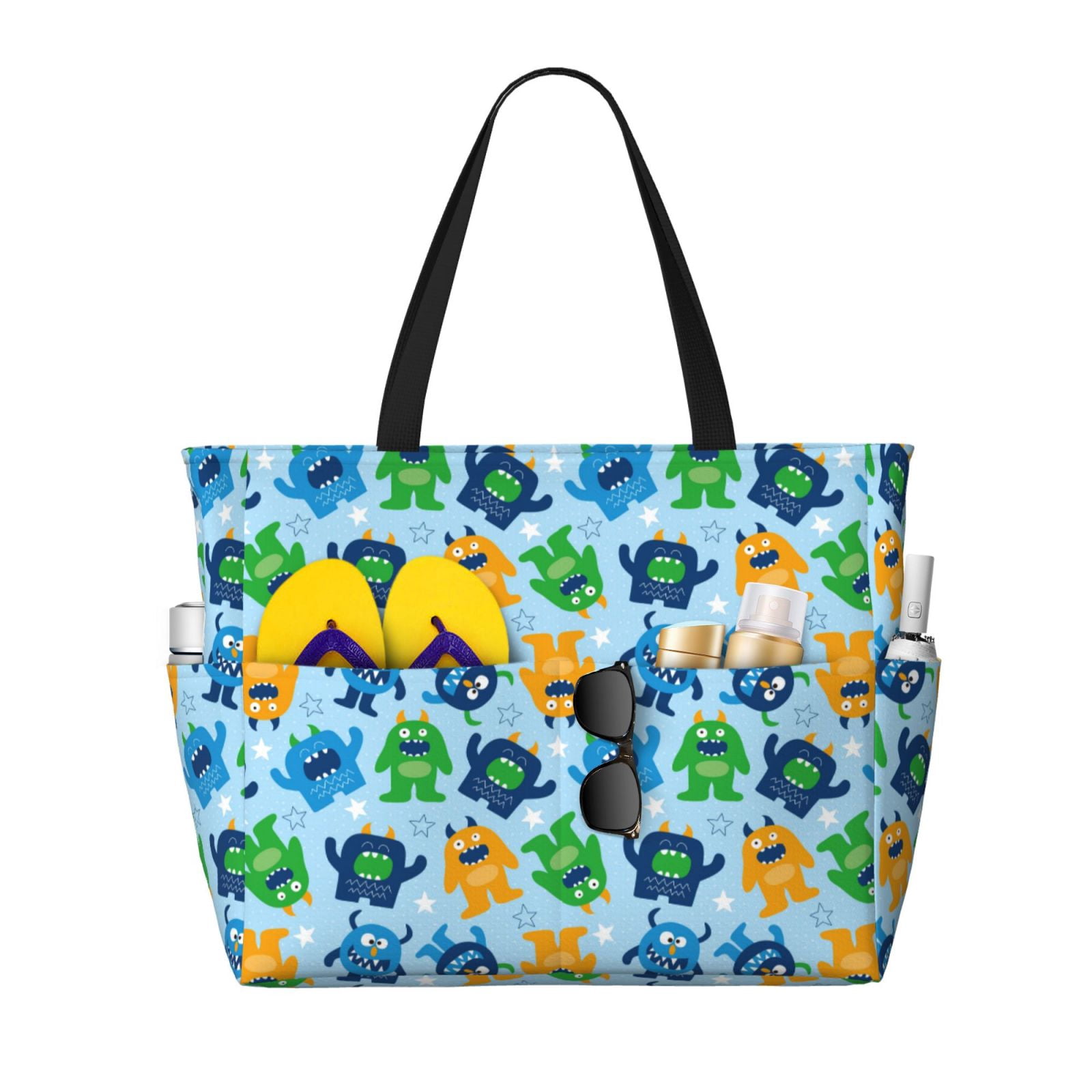 Hirioo Cartoon Monster for Large Capacity Beach Travel Bag for Women ...