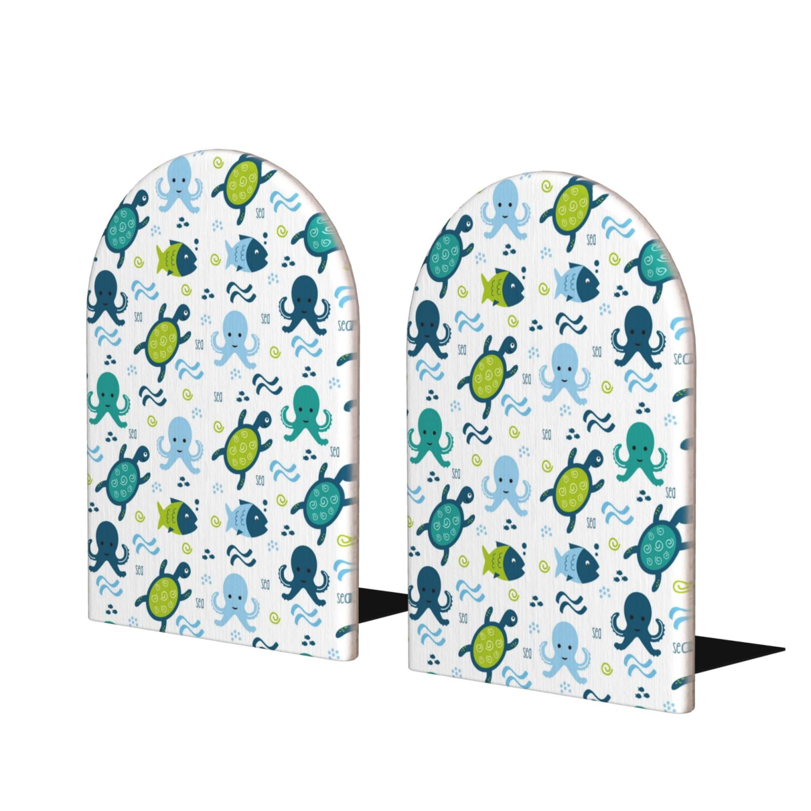 Hirioo Cartoon Sea Creatures for Bookends Decorative Bookends for ...