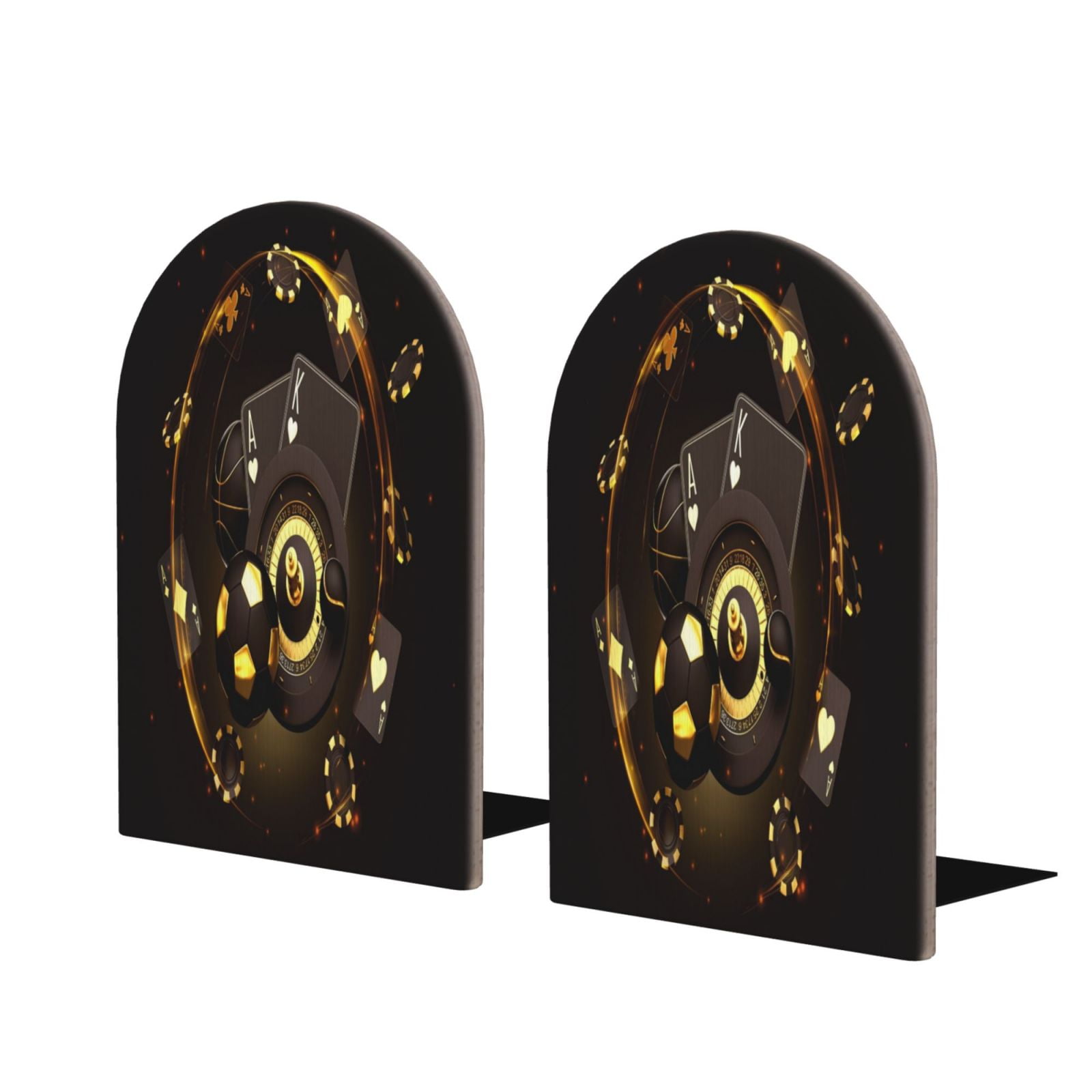 Hirioo Casino Card Soccer for Bookends Decorative Bookends for Shelves ...