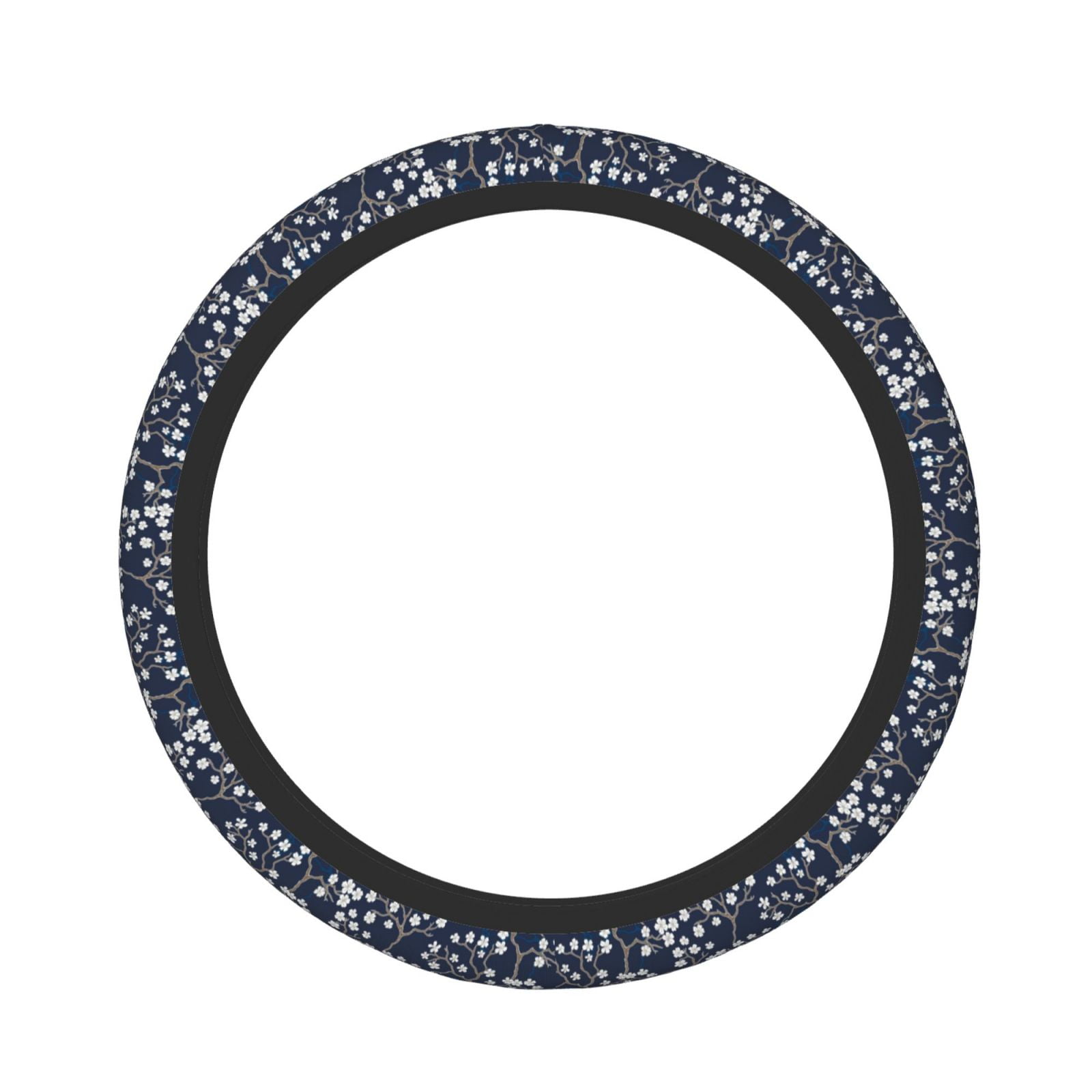 Hirioo Cherry Blossoms on Navy Background for Elastic Stretch Steering ...