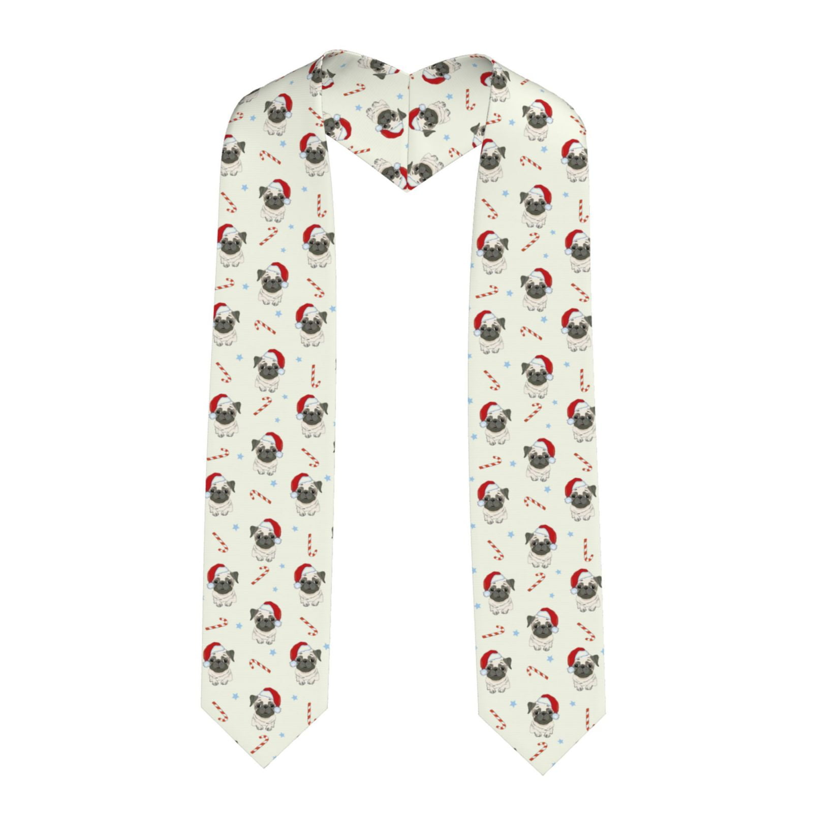 Hirioo Christmas Pug Dog for 72" Graduation Shawl Stole Unisex Adults ...