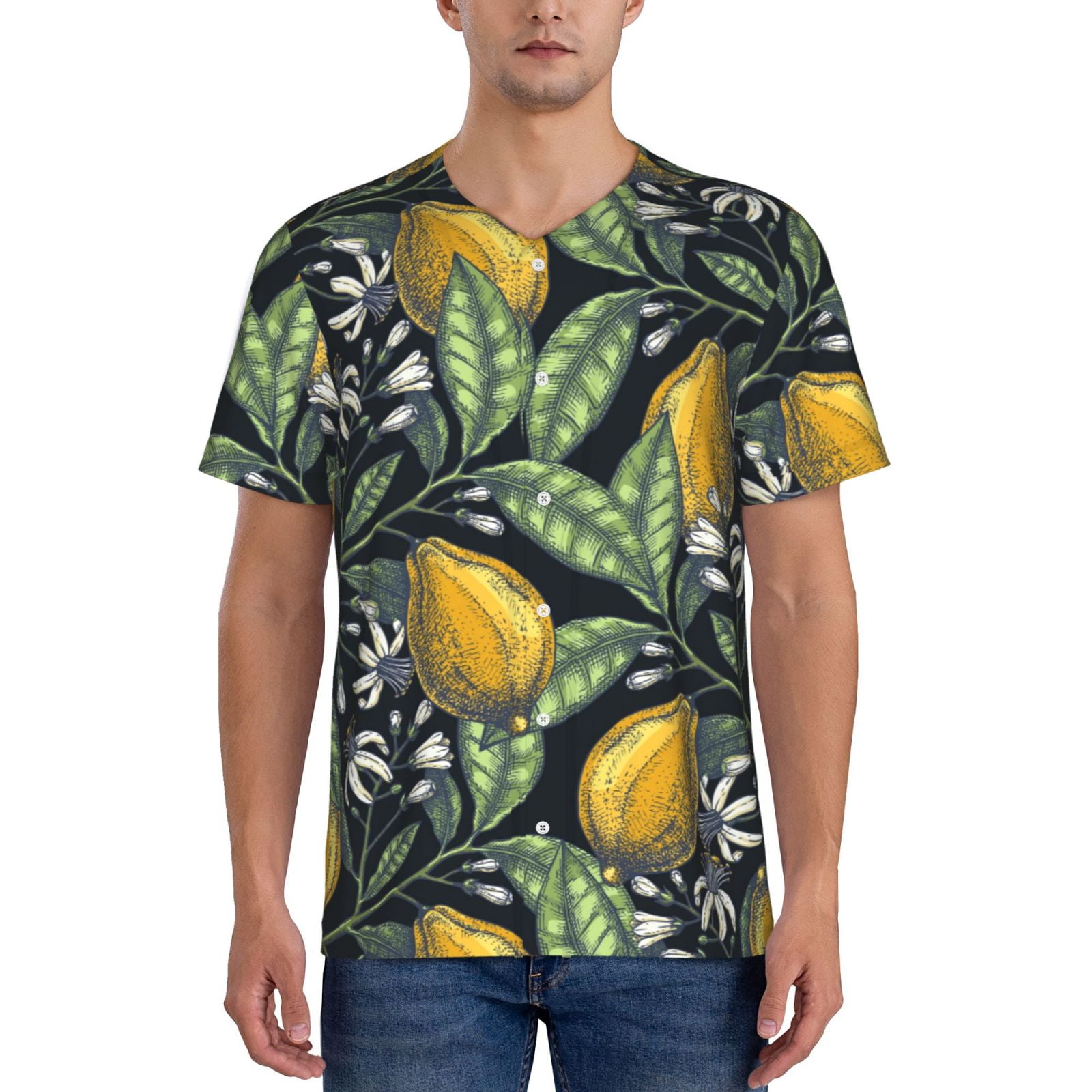 Hirioo Citrus Fruits Elegant Lemons for Men's Baseball T-shirt Shirts ...