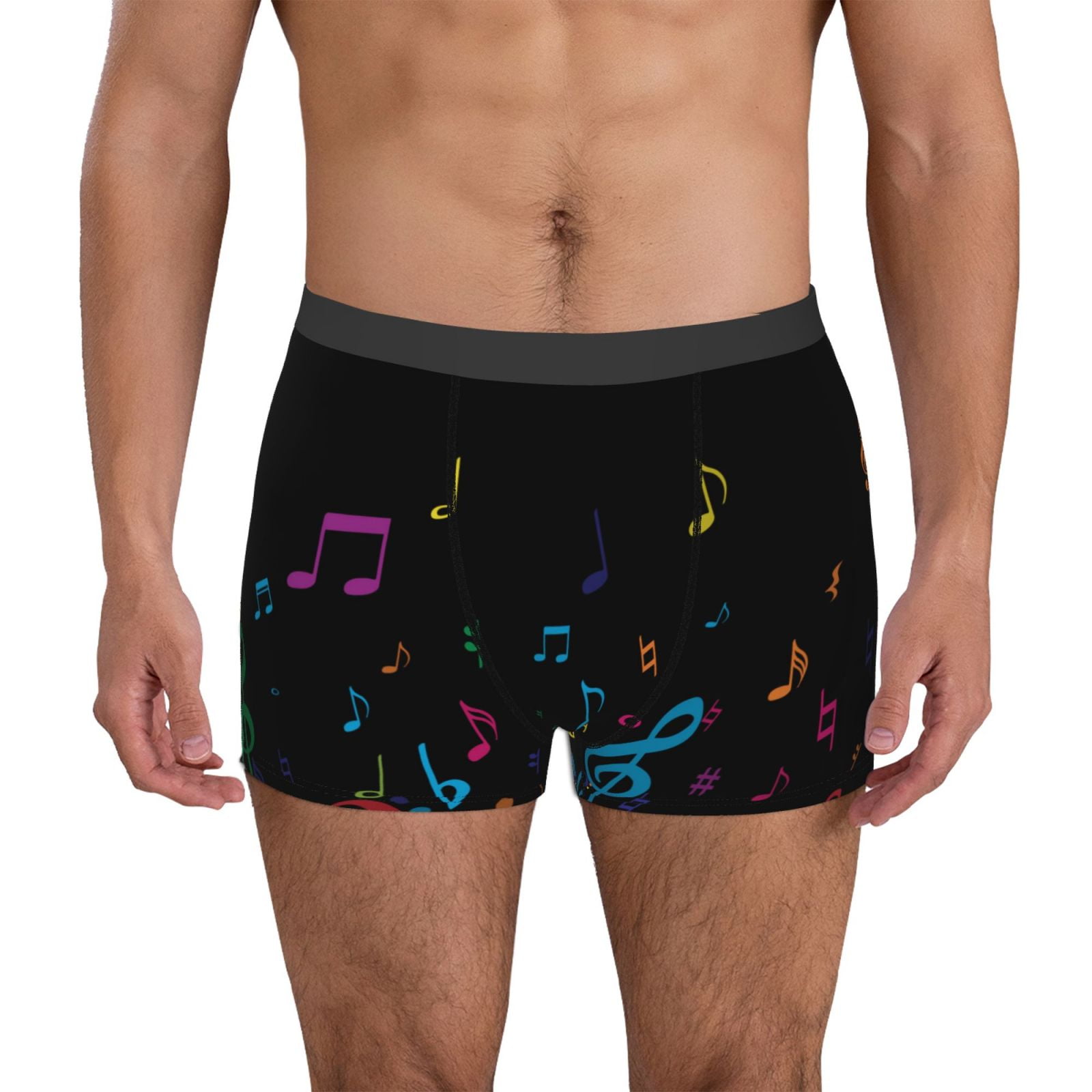 Hirioo Color Musical Notes for Men's Boxer Briefs Men Cotton Underwear ...