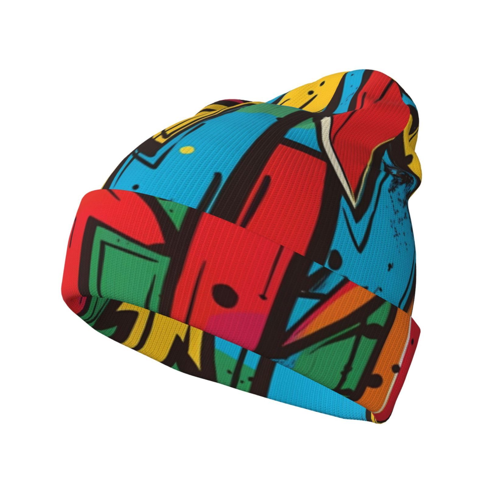 Hirioo Colorful Arrow Graffiti Pattern for Men's Knit Cuffed Beanie for ...