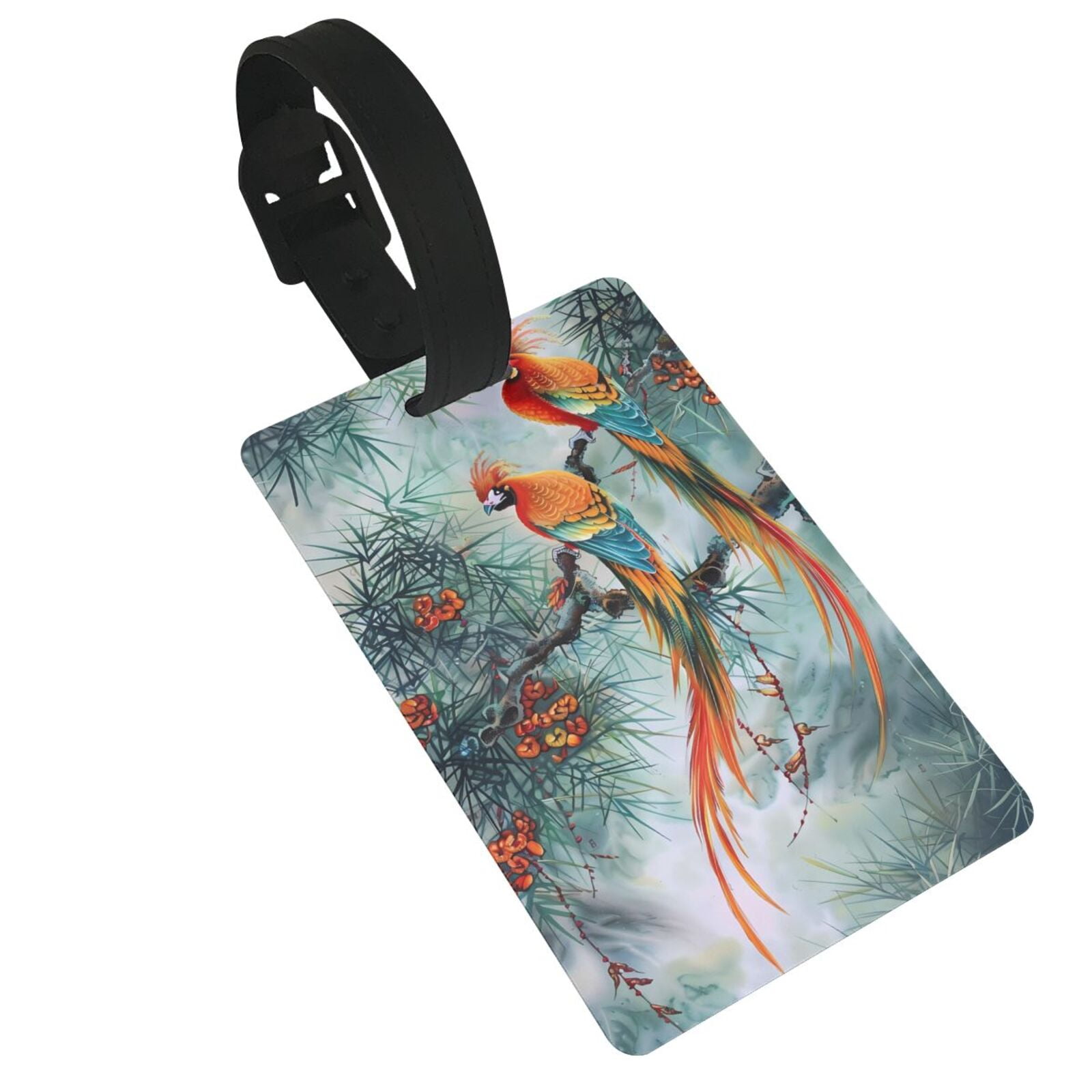 Hirioo Colorful Birds Pine Branch for Luggage ID Tag with Adjustable ...