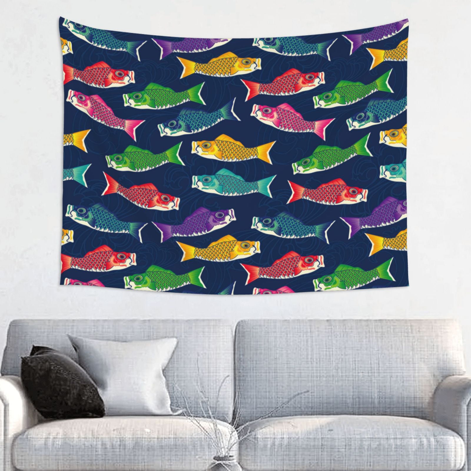 Hirioo Colorful Carp Streamer 1 Print Tapestry Lightweight Fabric for ...