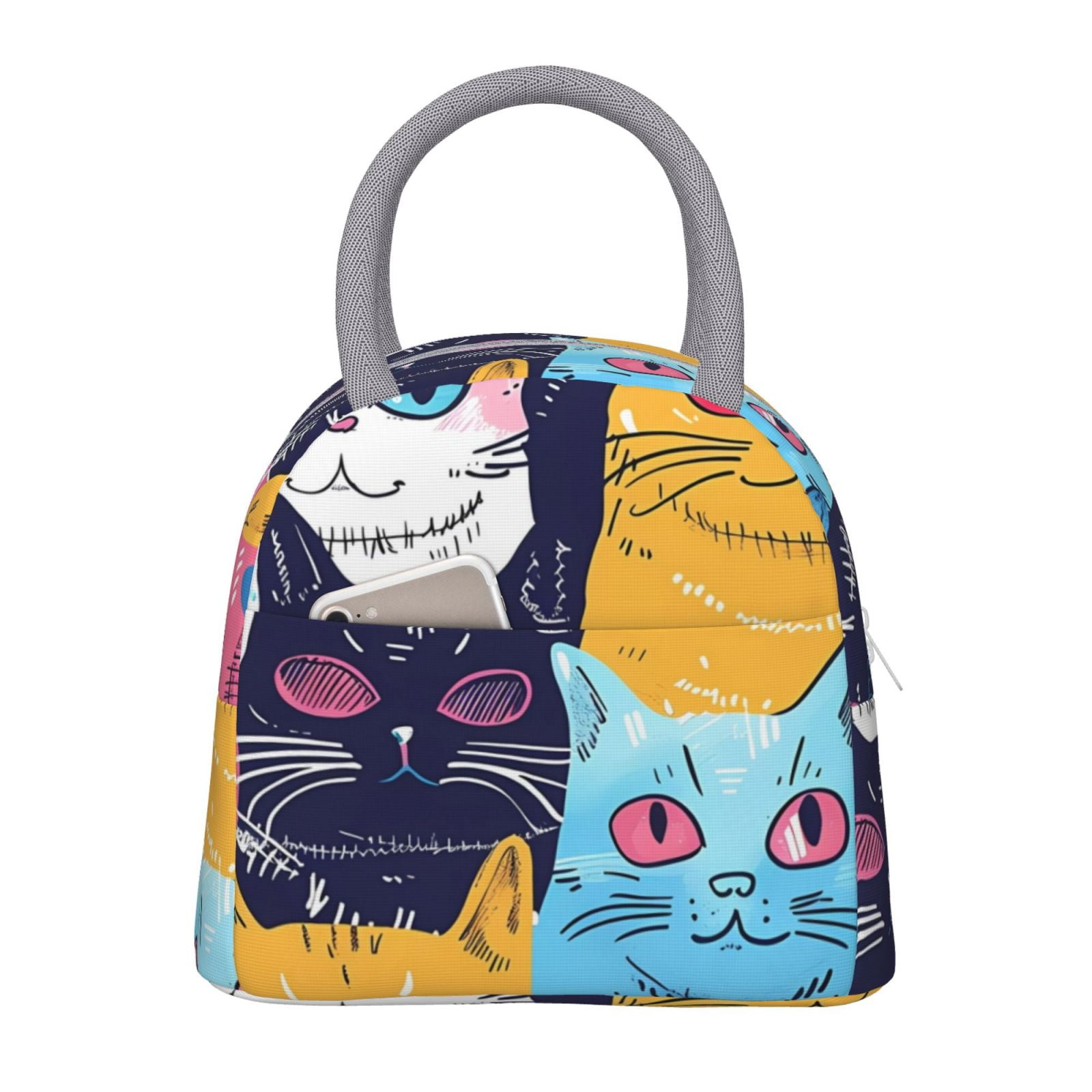 Hirioo Colorful Cats Pattern Art for Eco-friendly Lunch Box,Leakproof ...