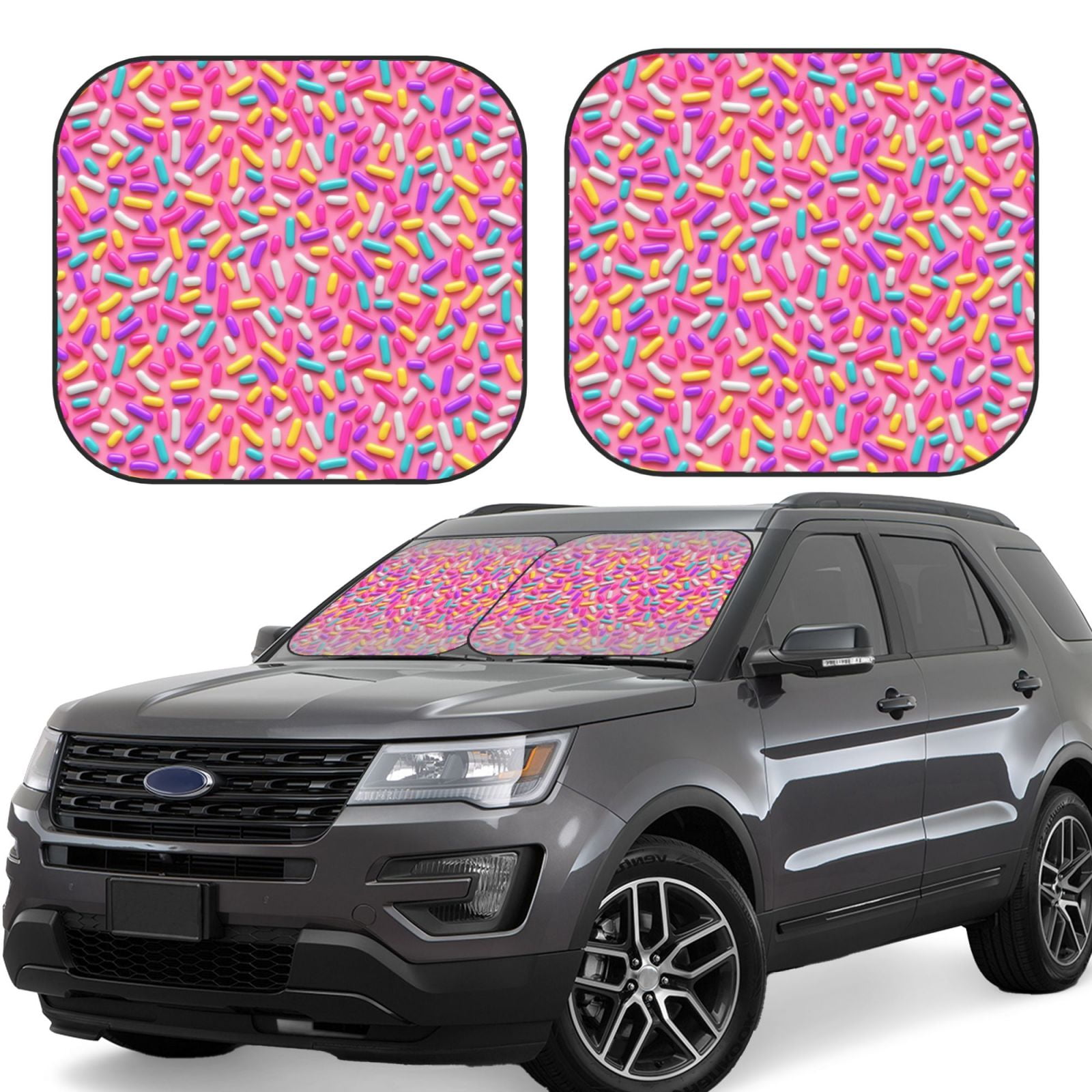 Hirioo Colorful Donuts 1 for 2PCS Windshield Sun Shade Foldable | Front ...