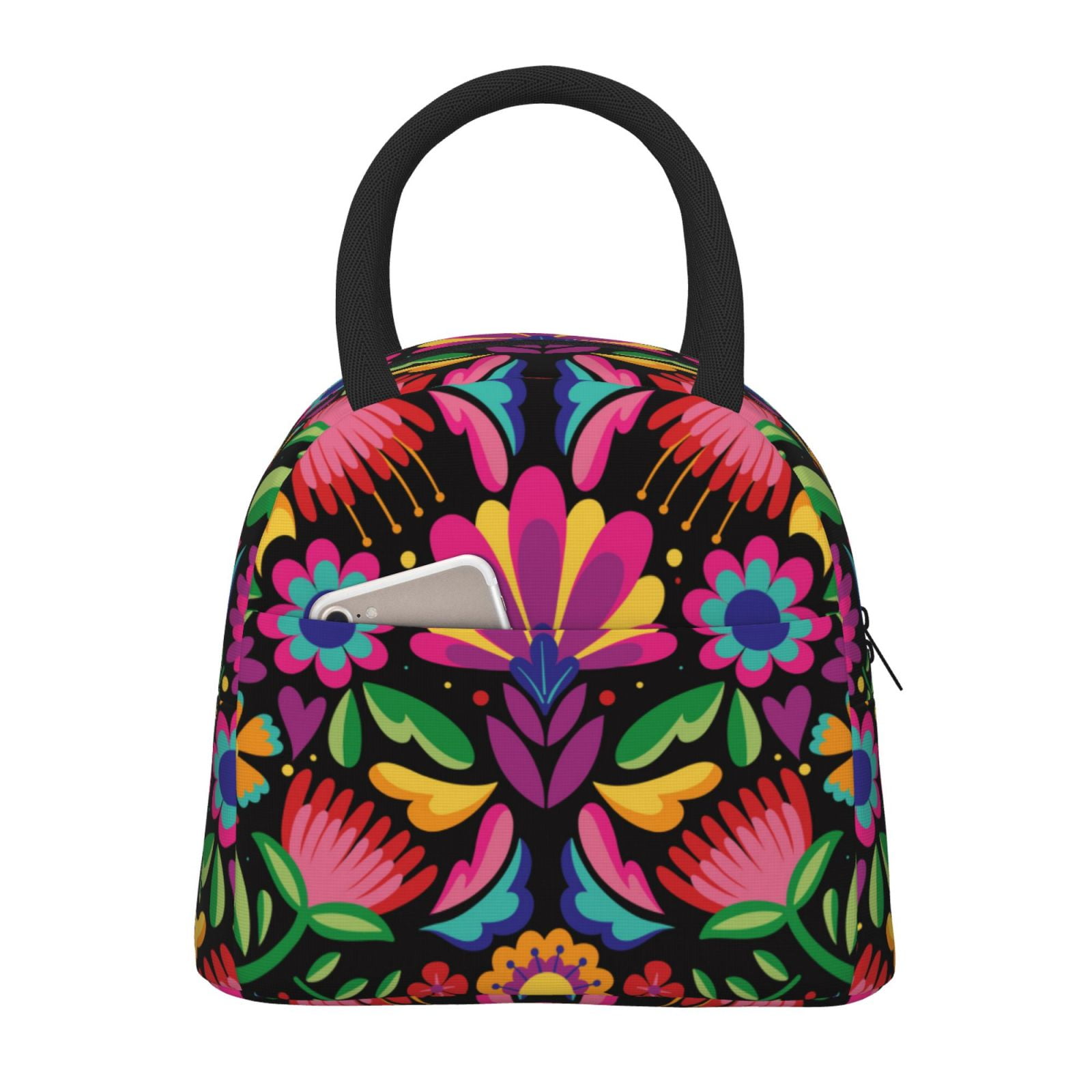 Hirioo Colorful Floral Embroidery Mexican for Eco-friendly Lunch Box ...