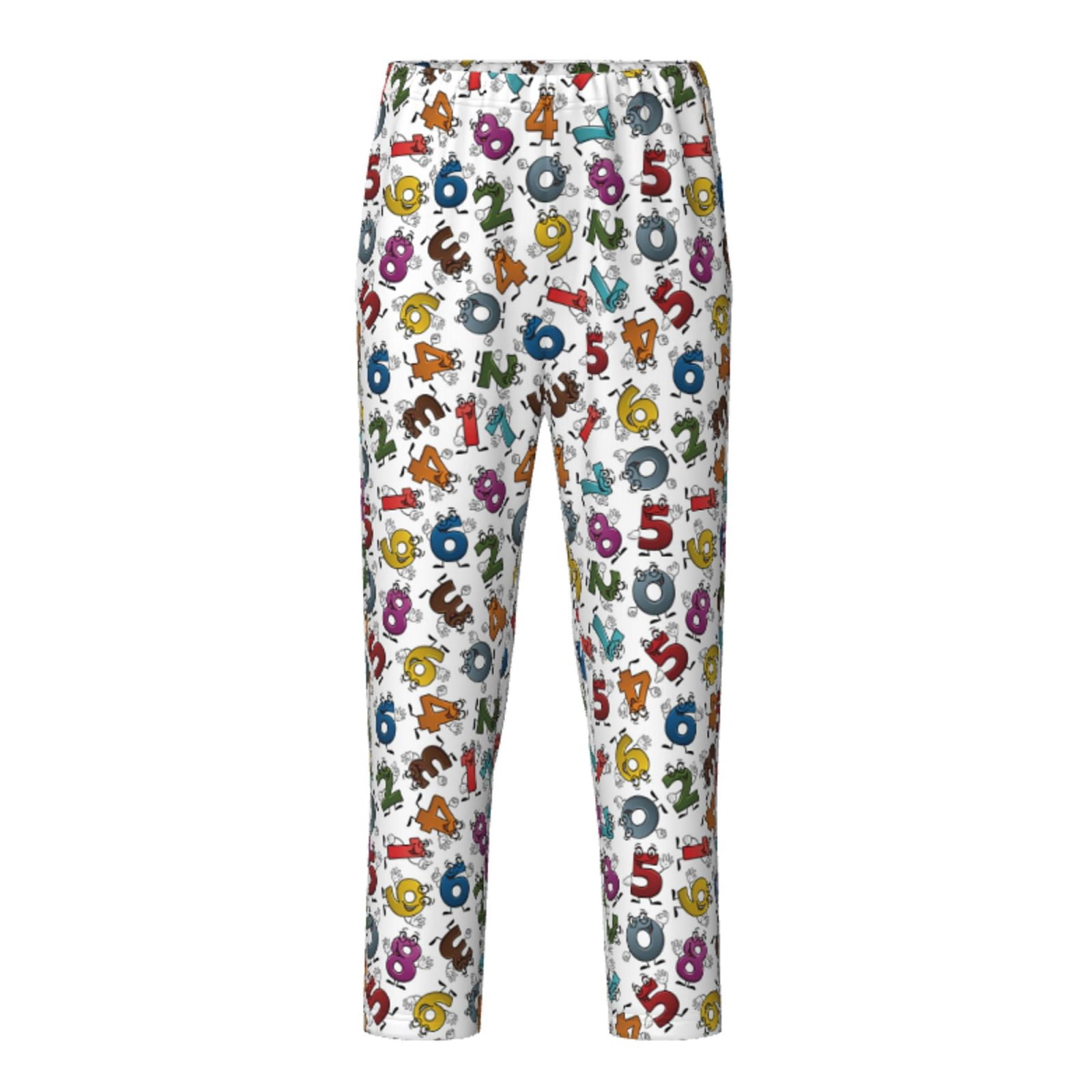Hirioo Colorful Numbers for Teenagers' Pajama Pants Womens Lounge Pants ...