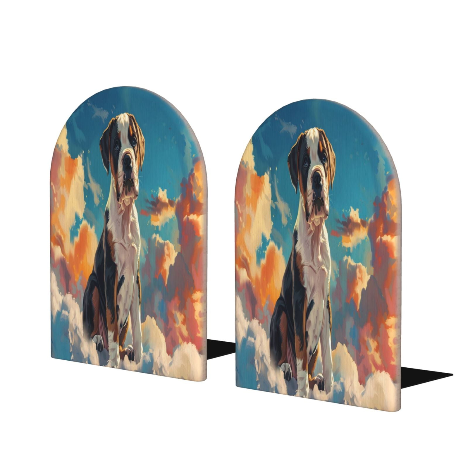 Hirioo Colorful Sky Puppy for Bookends Decorative Bookends for Shelves ...