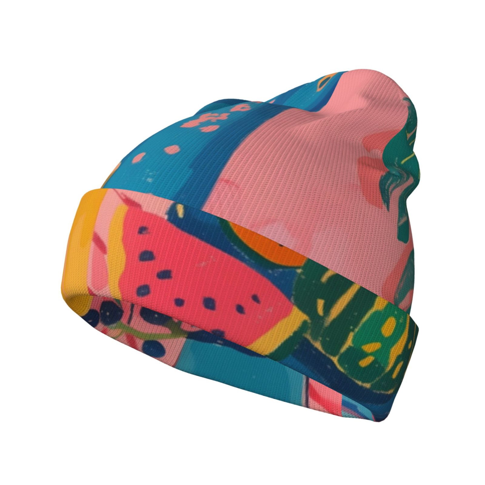 Hirioo Colorful Summer Fruit Table for Men's Knit Cuffed Beanie for ...