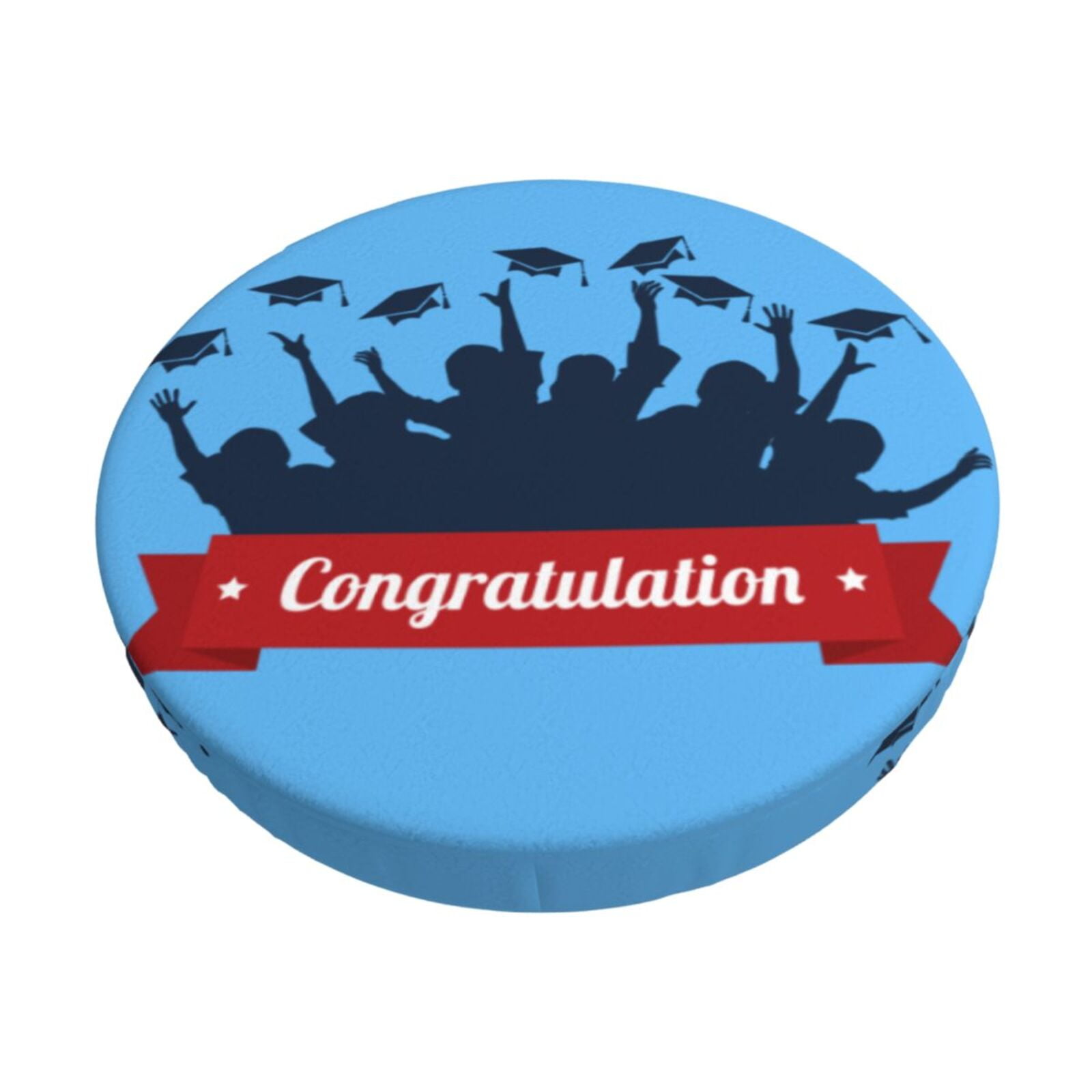 Hirioo Congratulation Graduate for Round Bar Stool Seat Covers Washable ...
