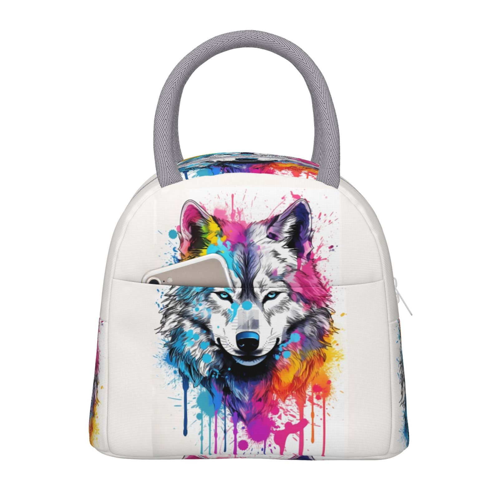 Hirioo Cool Colorful Wolf for Eco-friendly Lunch Box,Leakproof Lunch ...