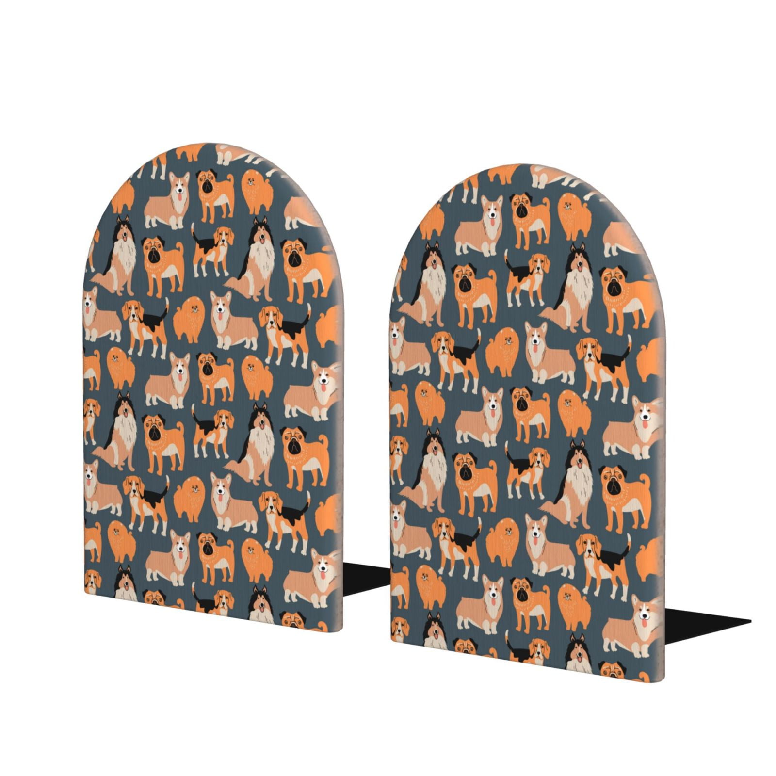 Hirioo Corgi Collie Pug for Bookends Decorative Bookends for Shelves ...