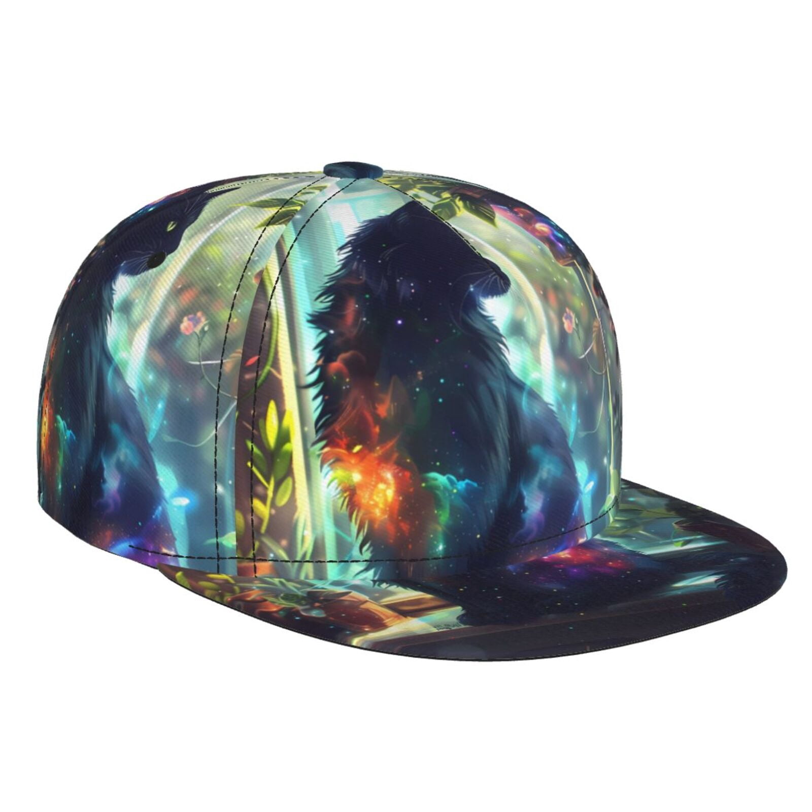 Hirioo Cosmic Cat In Window for Baseball Cap Men Cap Flat Brim for Men ...