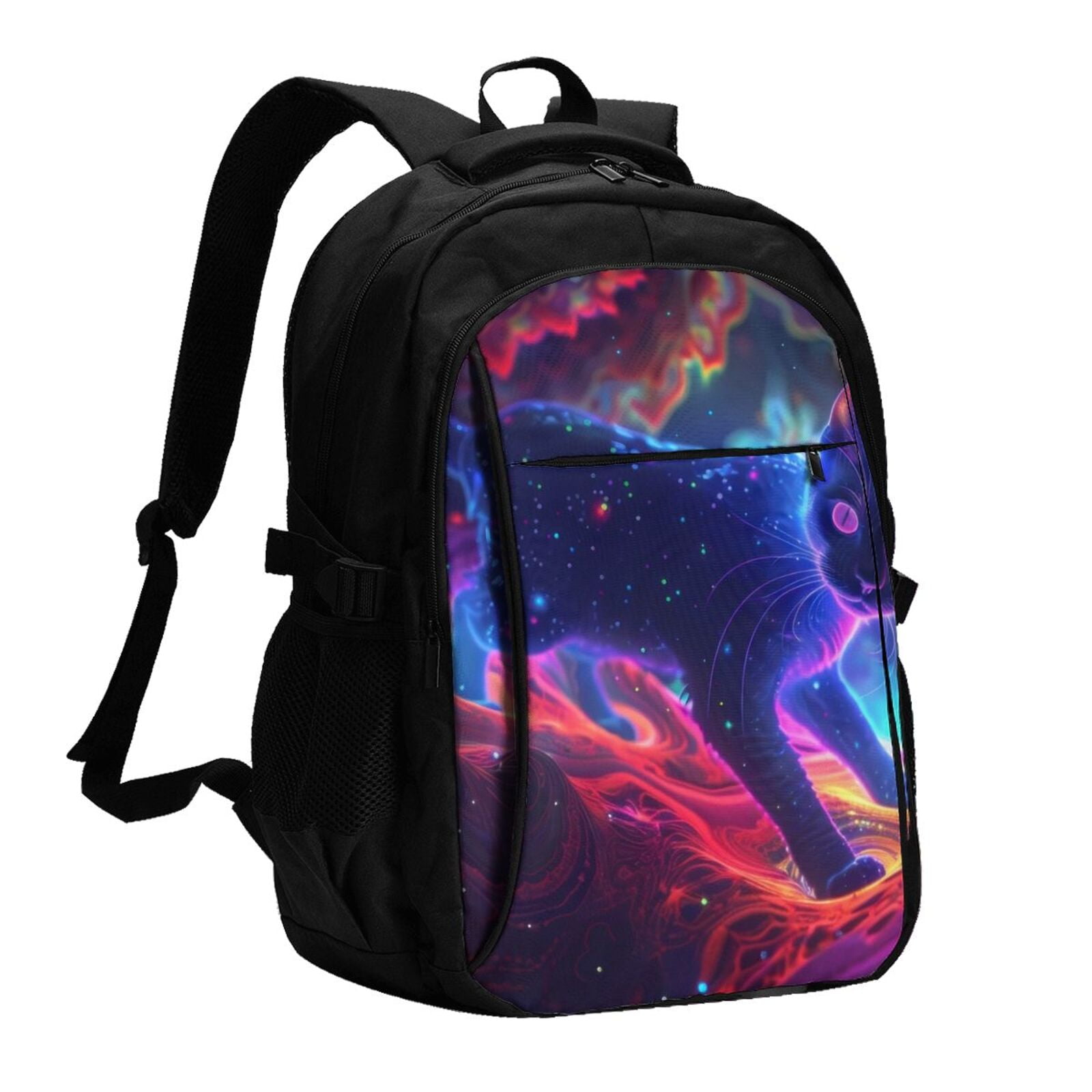 Hirioo Cosmic Cat Psychedelic Journey for Travel Laptop Backpack with ...
