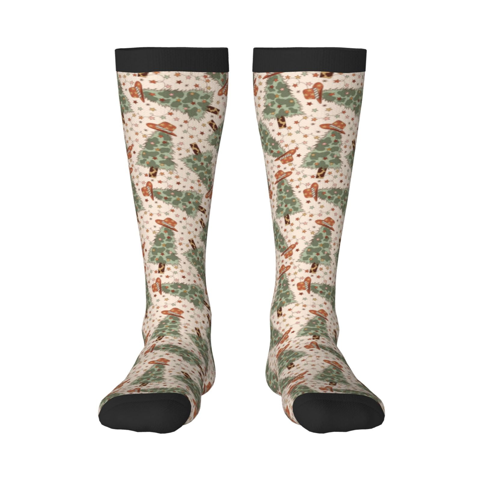 Hirioo Cowboy Christmas Trees for Adult Stockings Breathable Sock Non ...