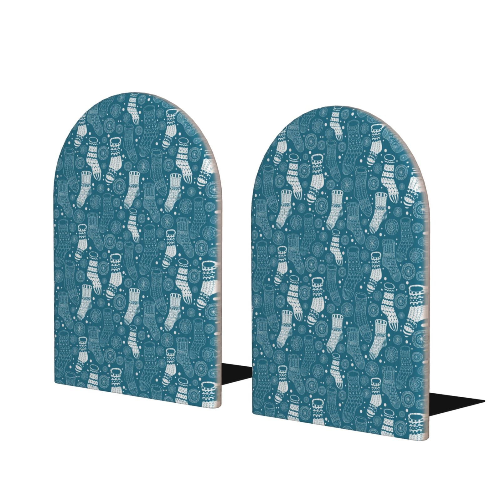 Hirioo Cozy Winter Socks Pattern for Bookends Decorative Bookends for ...