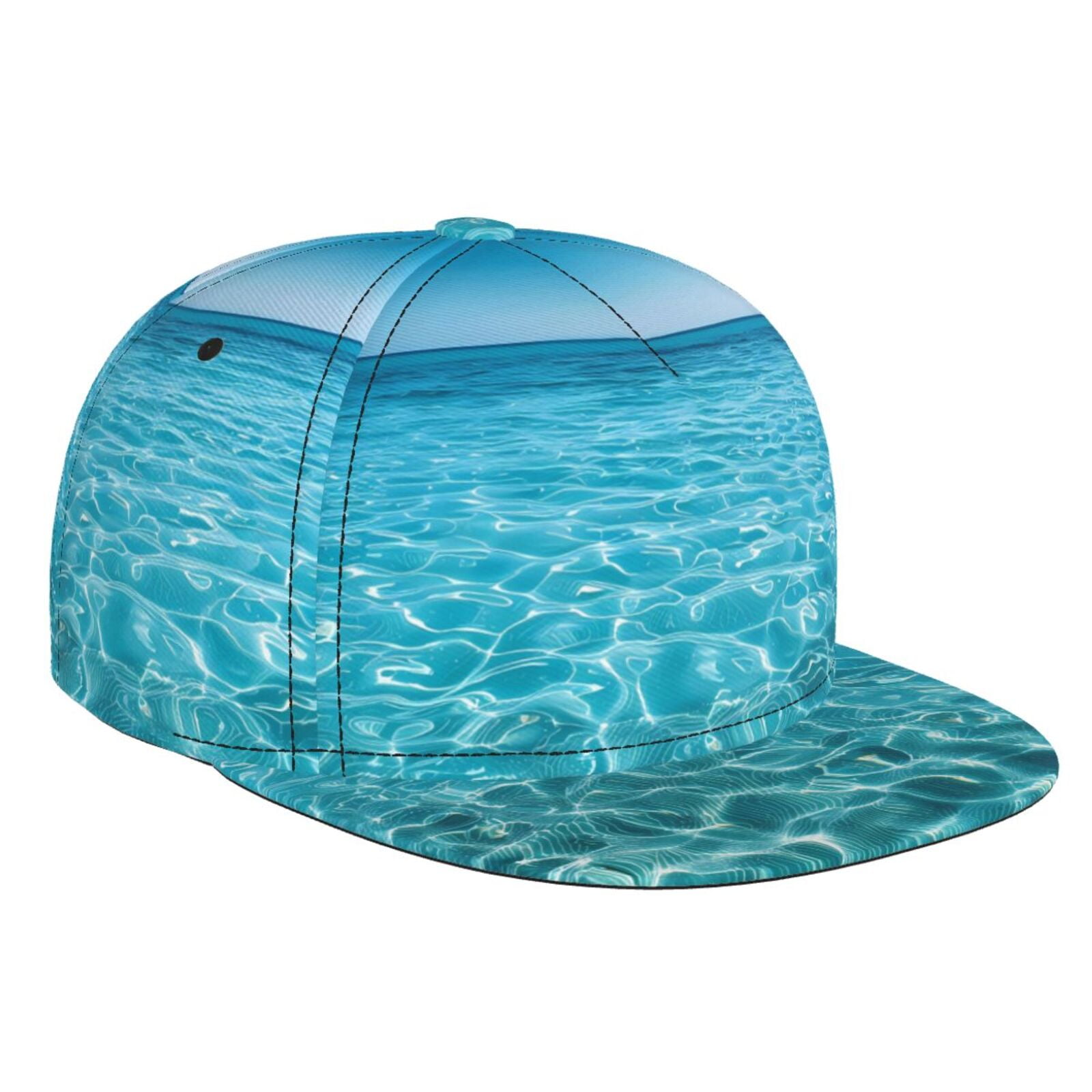 Hirioo Crystal Clear Ocean Waves for Baseball Cap Men Cap Flat Brim for ...