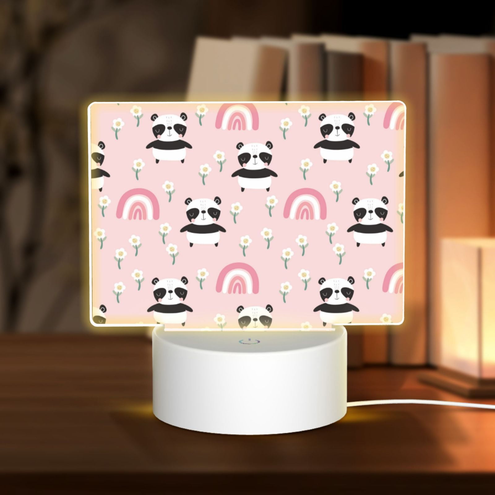 Hirioo Cute Cartoon Panda for Rectangular Acrylic with Night Light Best ...