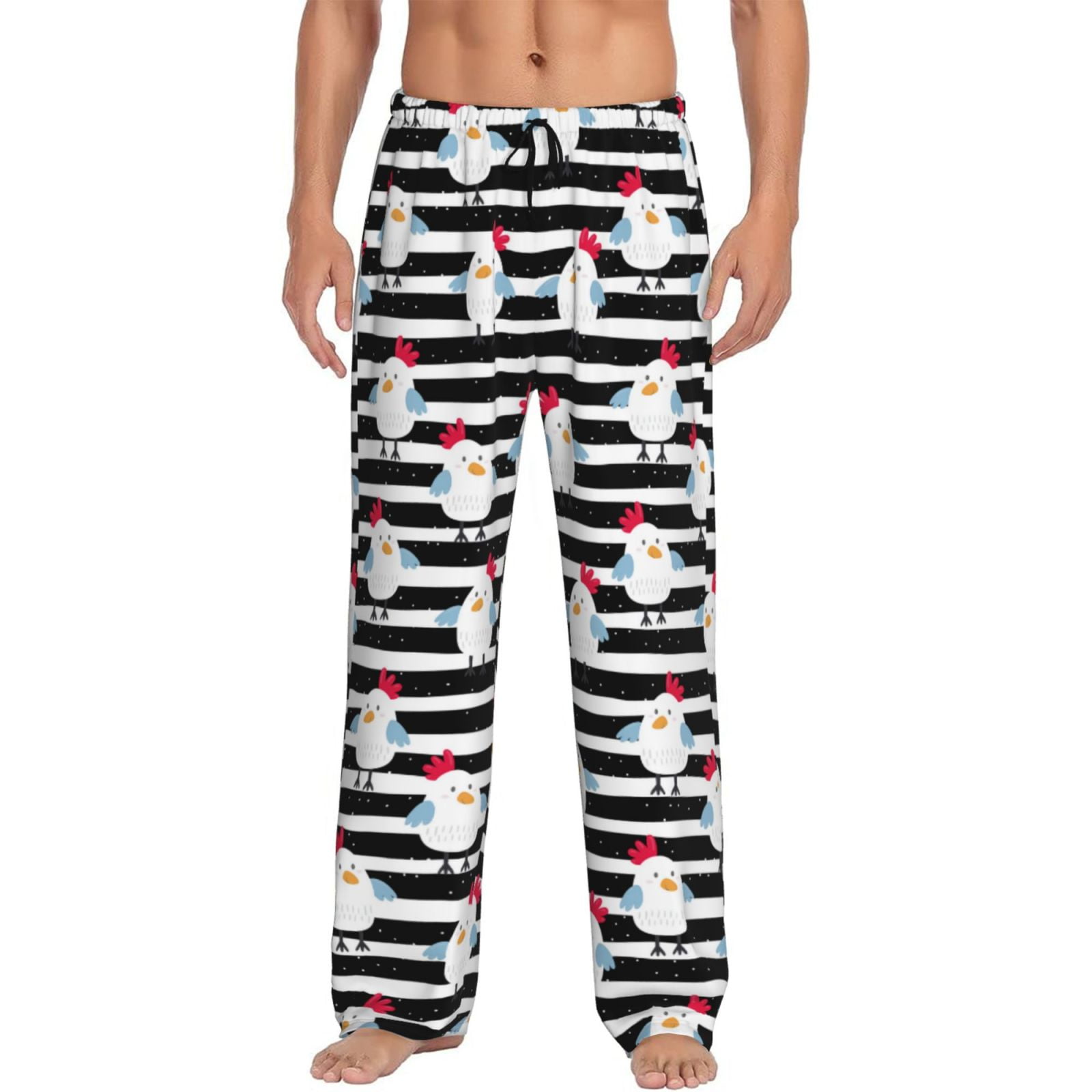 Hirioo Cute Chicken for Men's PJ Pajama Pants Sleep Pants Men's Home ...