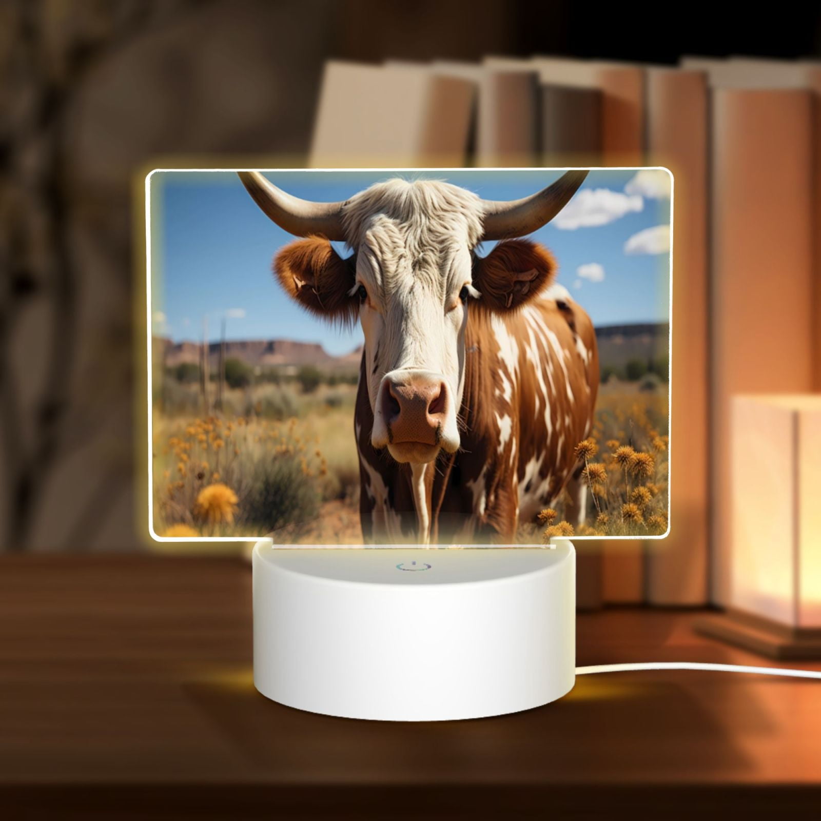 Hirioo Cute Daisy Cow for Rectangular Acrylic with Night Light Best ...